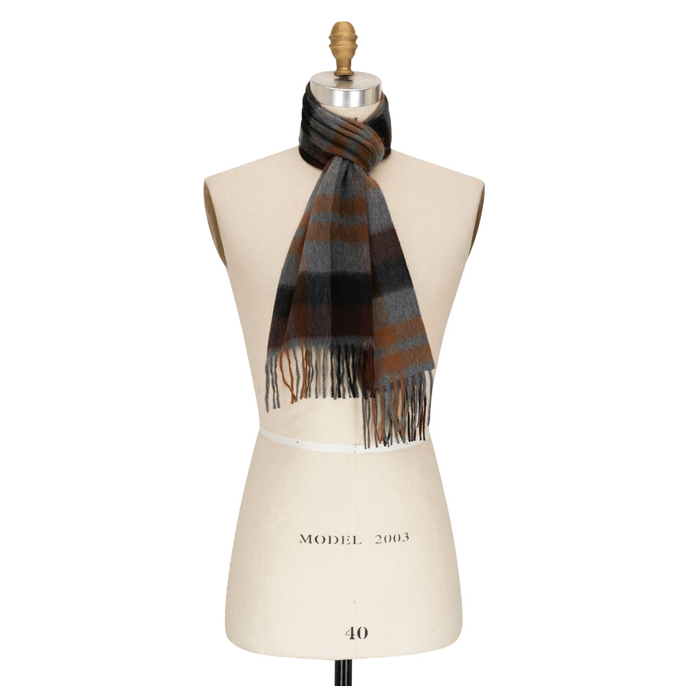 Alex Begg - Arran Ferguson Gray Vicuna Plaid Cashmere Scarf