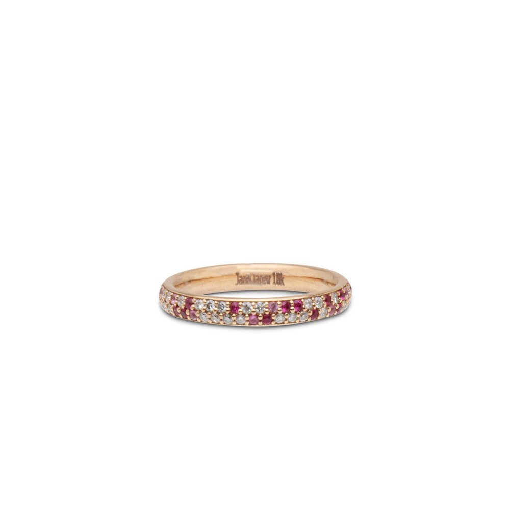 Jared Lehr - Ruby and Sapphire 2 Row Eternity Band Ring