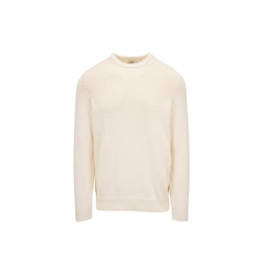Faherty Brand - Heirloom Bone Cotton Crewneck Sweater