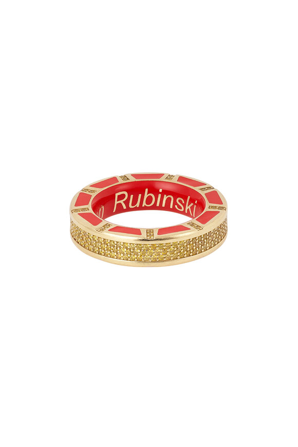 Lauren Rubinski - Yellow Diamond & Red Enamel Ring