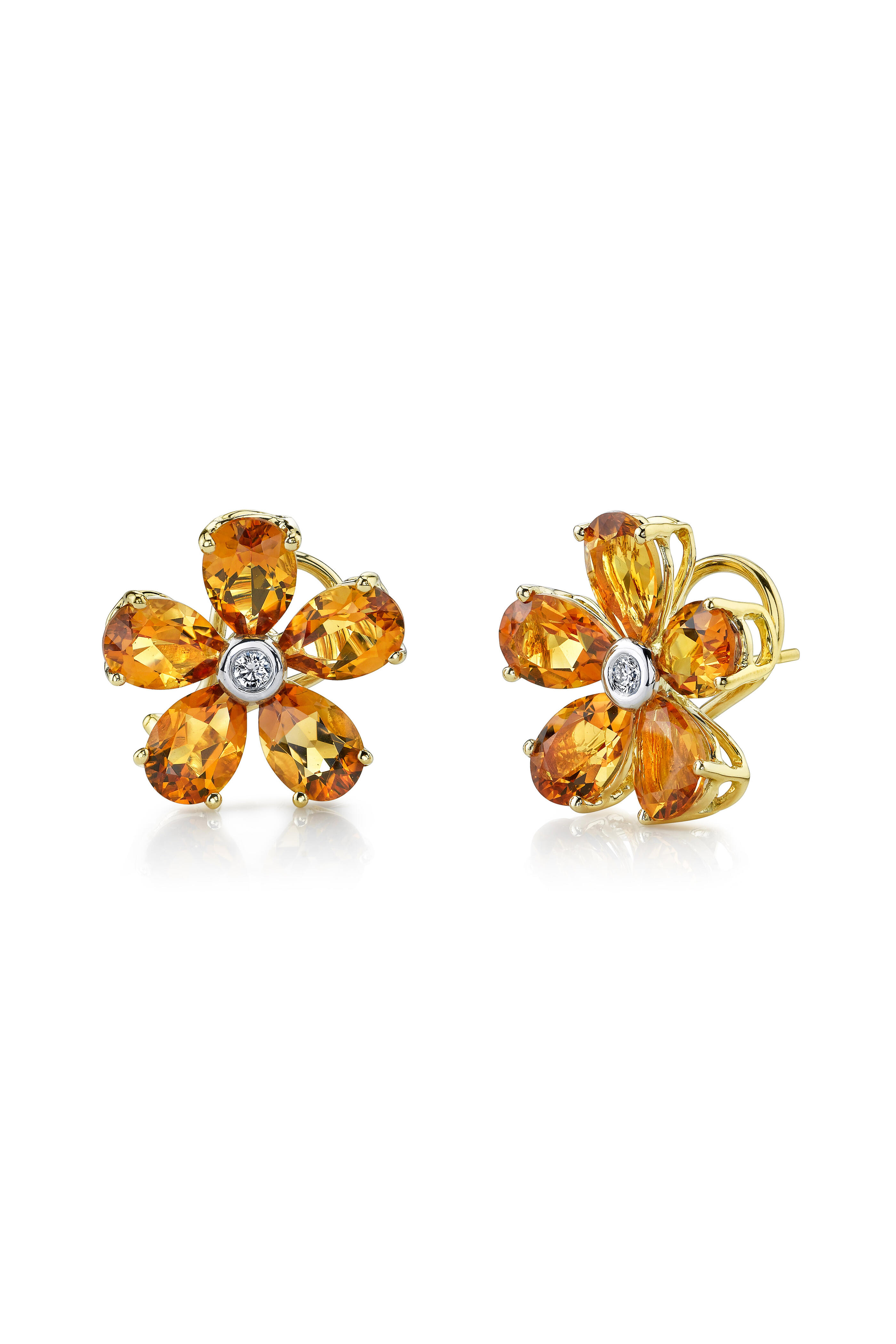 Aaron Henry - 18k Yellow Gold Diamond & Citrine Studs
