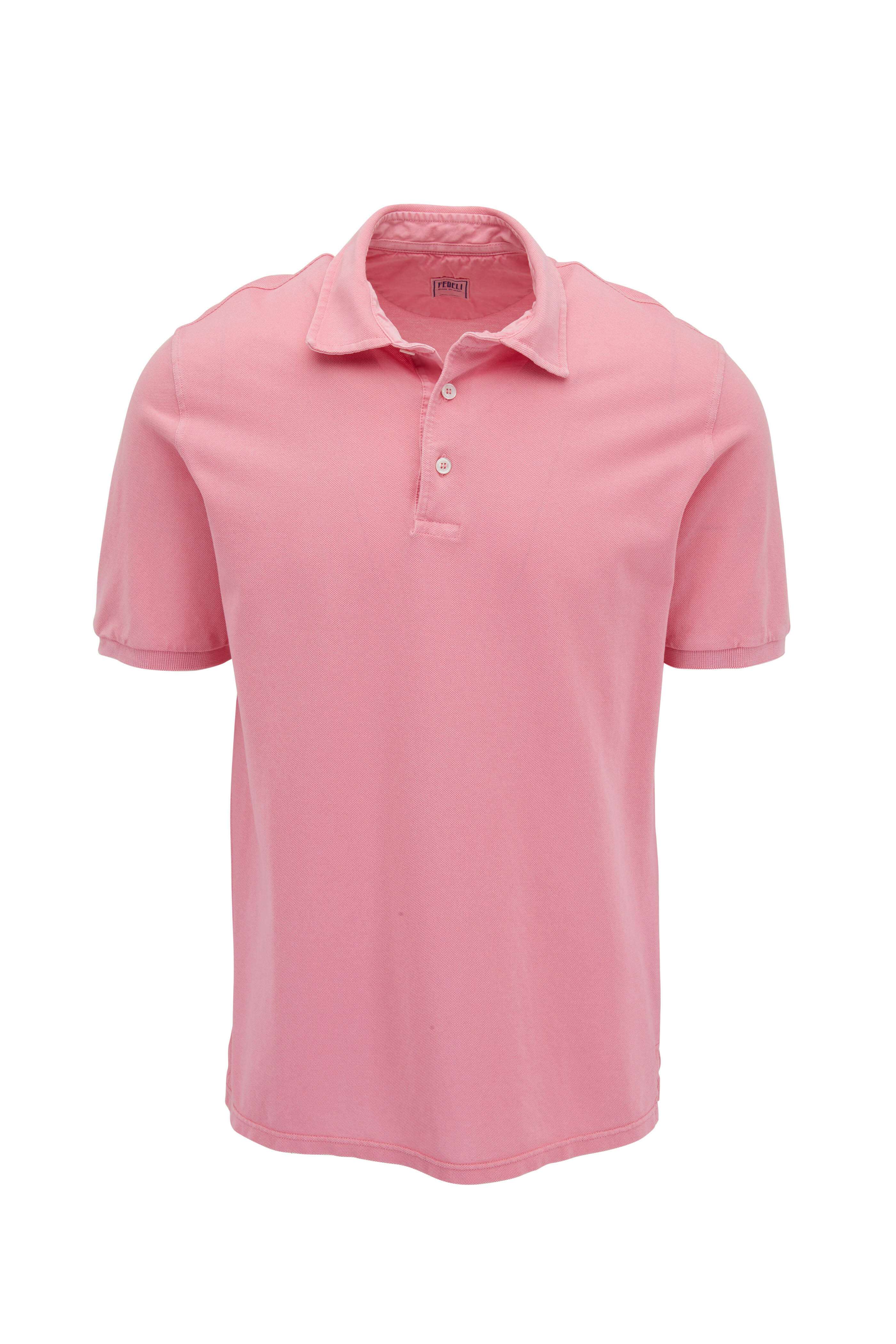 Fedeli - Frosted Pink Piqué Short Sleeve Polo | Mitchell Stores
