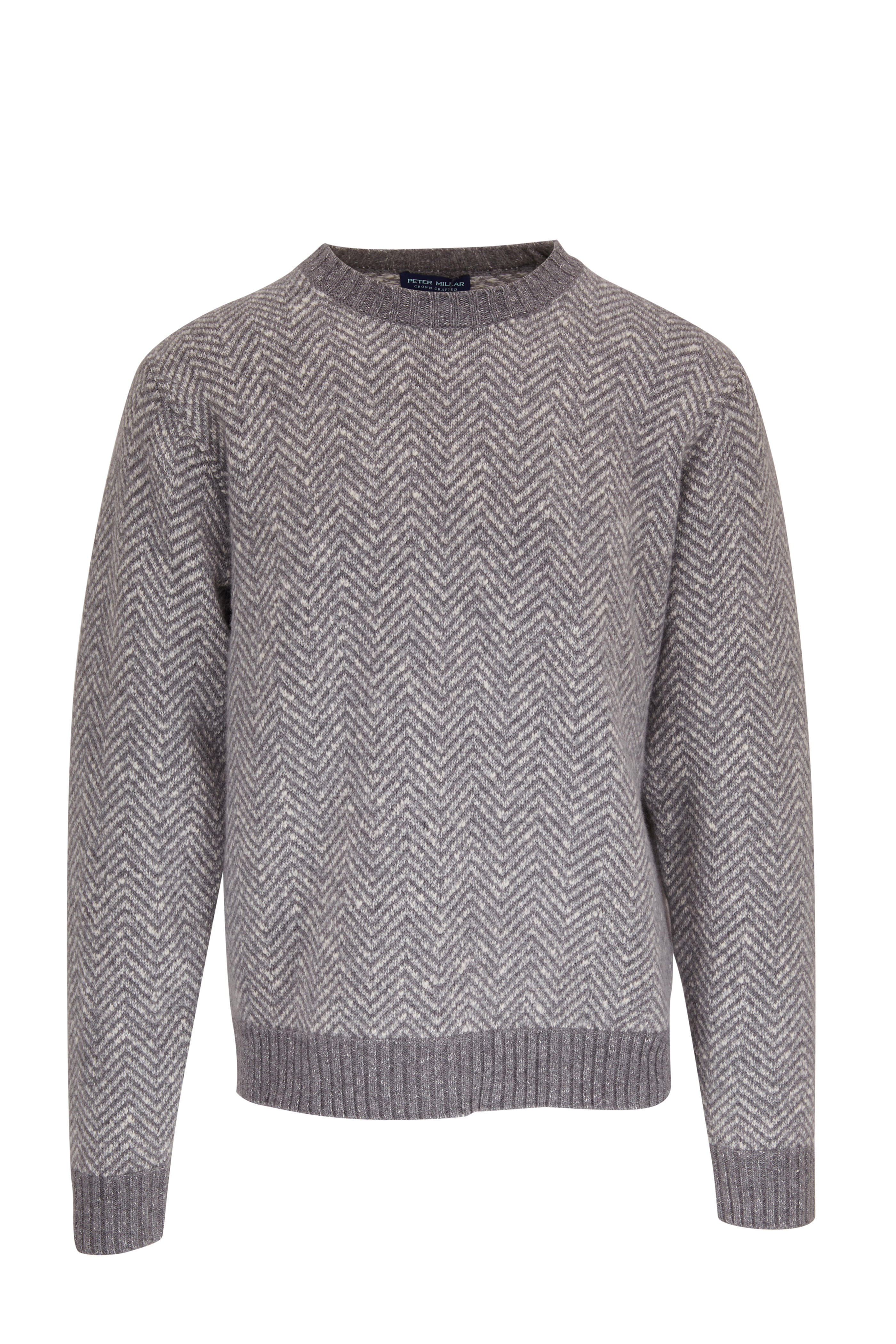 Peter Millar - Cliffs Gale Gray Herringbone Pullover