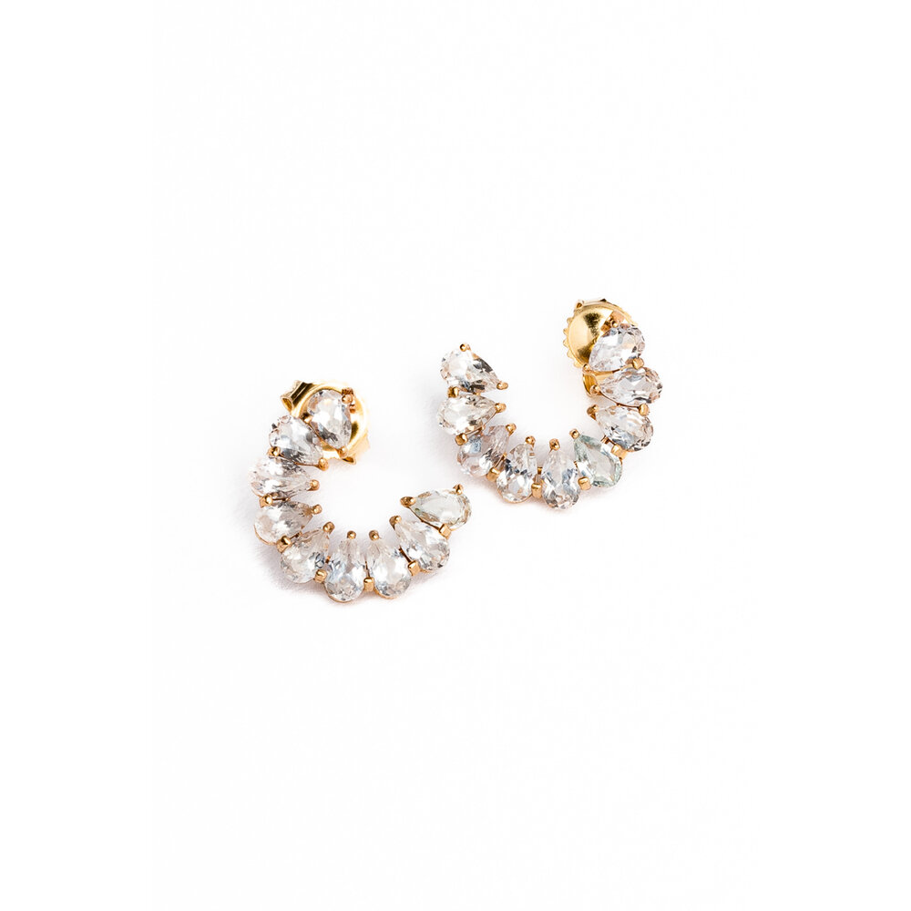 Genevieve Lau - Copenhagen White Sapphire Side Hoops