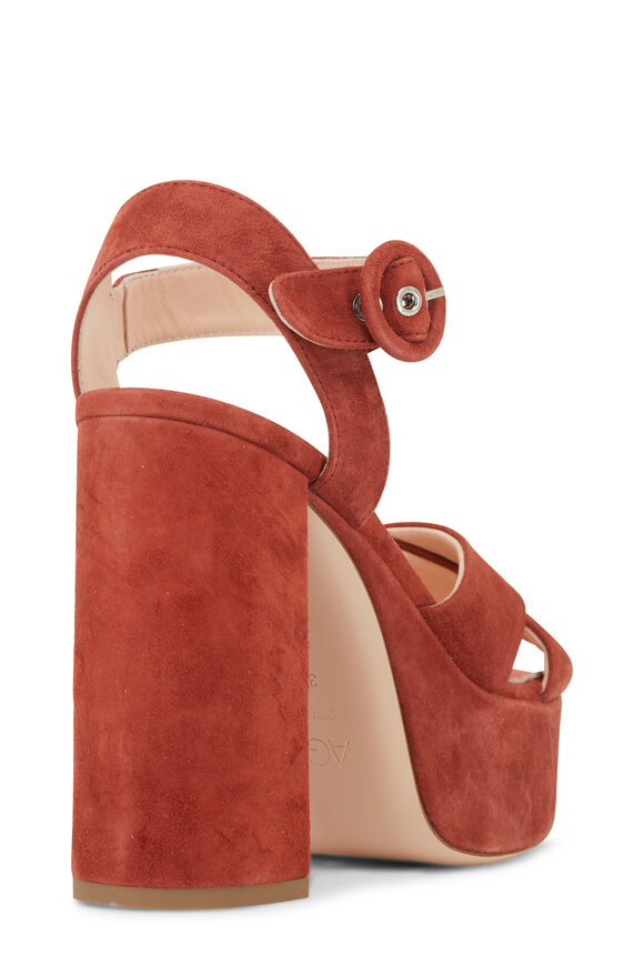 AGL - Pam Jujube Velour Platform Sandal, 130mm | Mitchell Stores