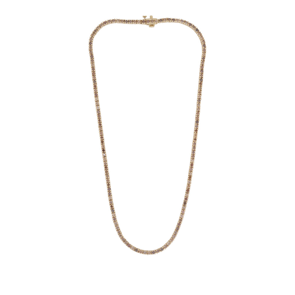 Genevieve Lau - 14k Yellow Gold Diamond Tennis Necklace