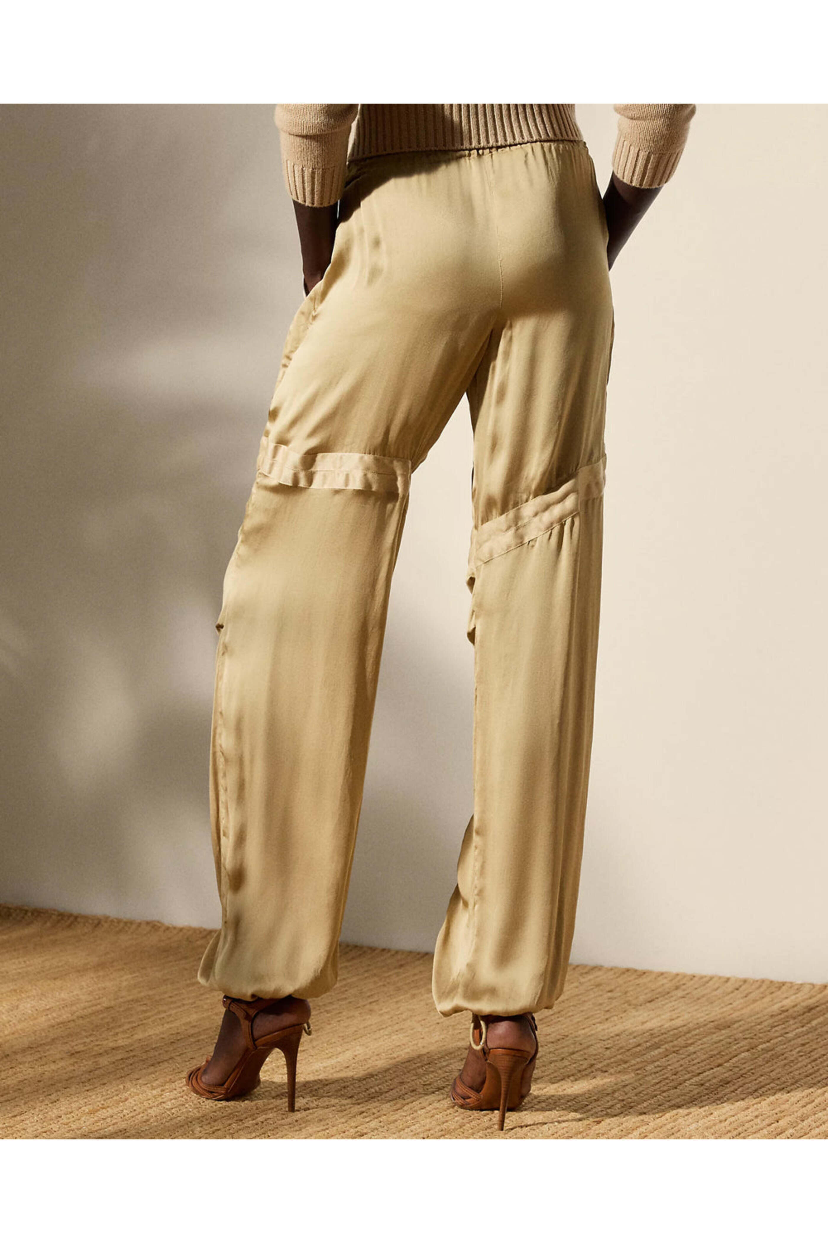 Ralph Lauren - Lux Tan Charmeuse Killian Pant | Mitchell Stores