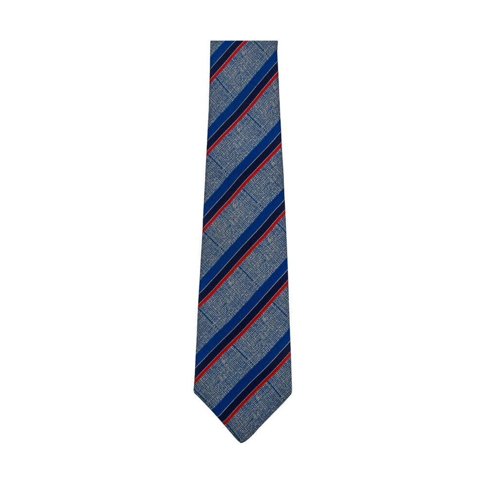 Kiton - Blue and Red Multi Stripe Tie | Mitchell Stores