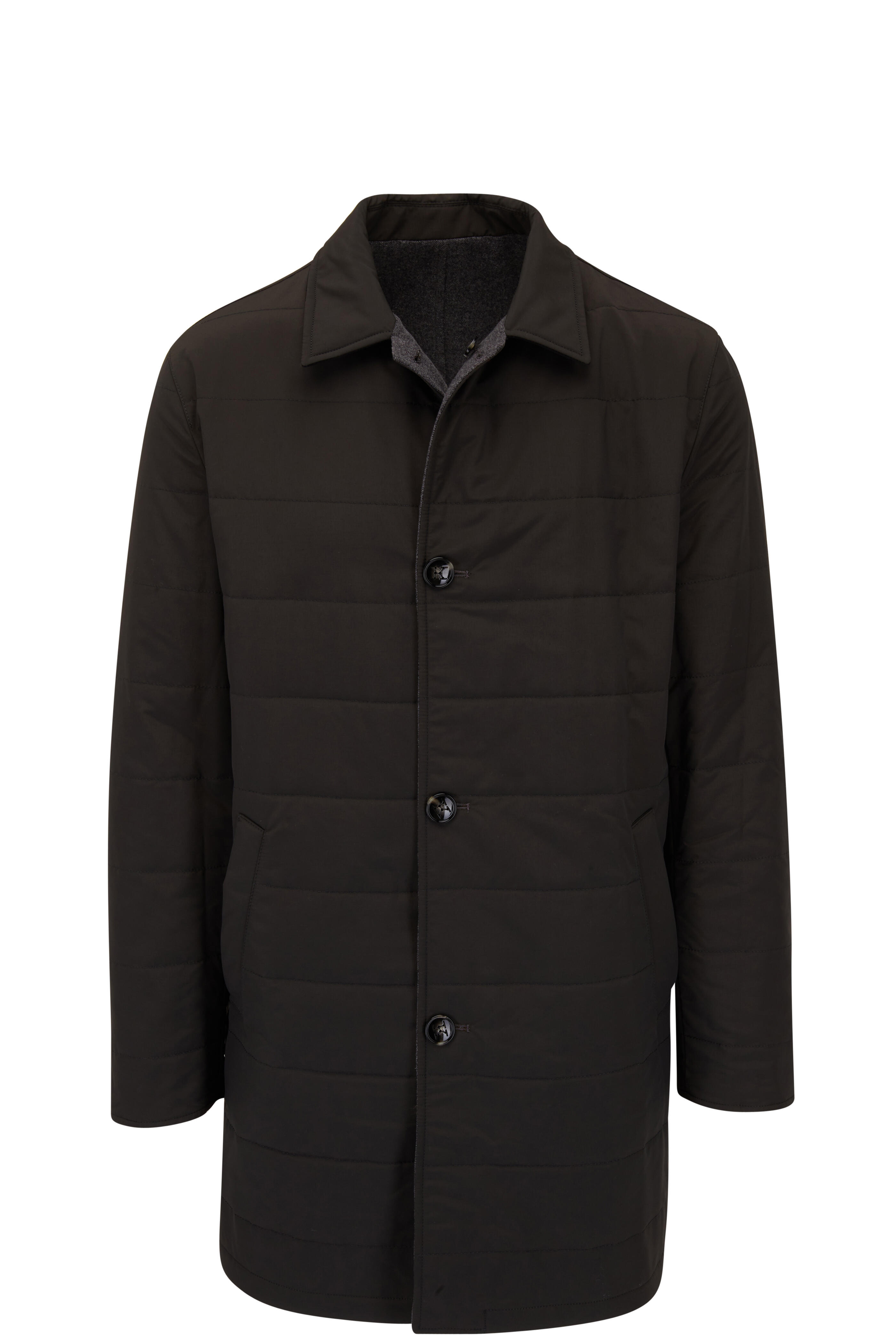 Kiton - Reversible Gray Rain Coat | Mitchell Stores