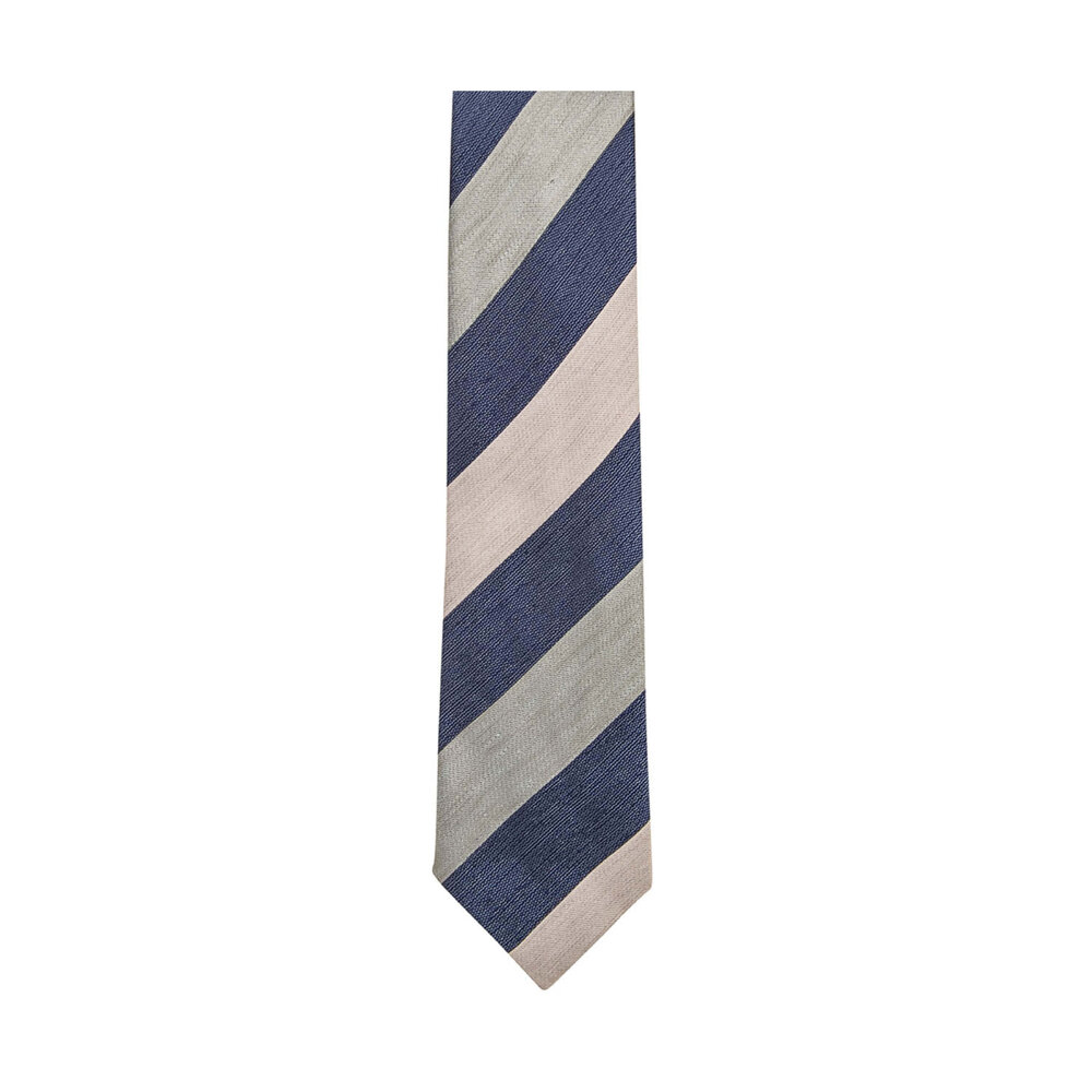 Geoff Nicholson - Blue and Silver Stripe Tie | Mitchell Stores