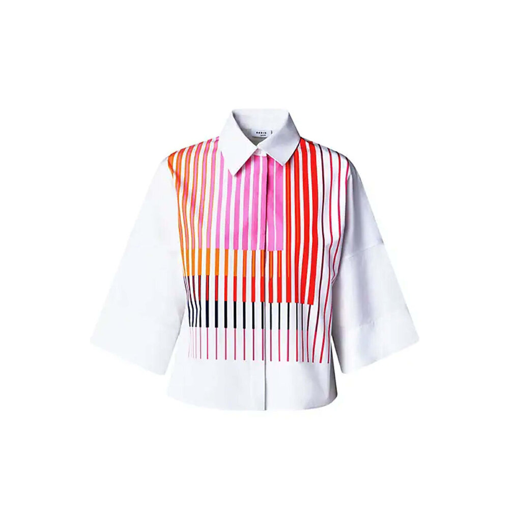 Akris Punto - Cream Multi Layered Lined Poplin Blouse