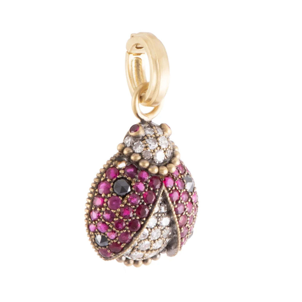 Sylva & Cie - Ruby and Diamond Ladybug Pendant | Mitchell Stores