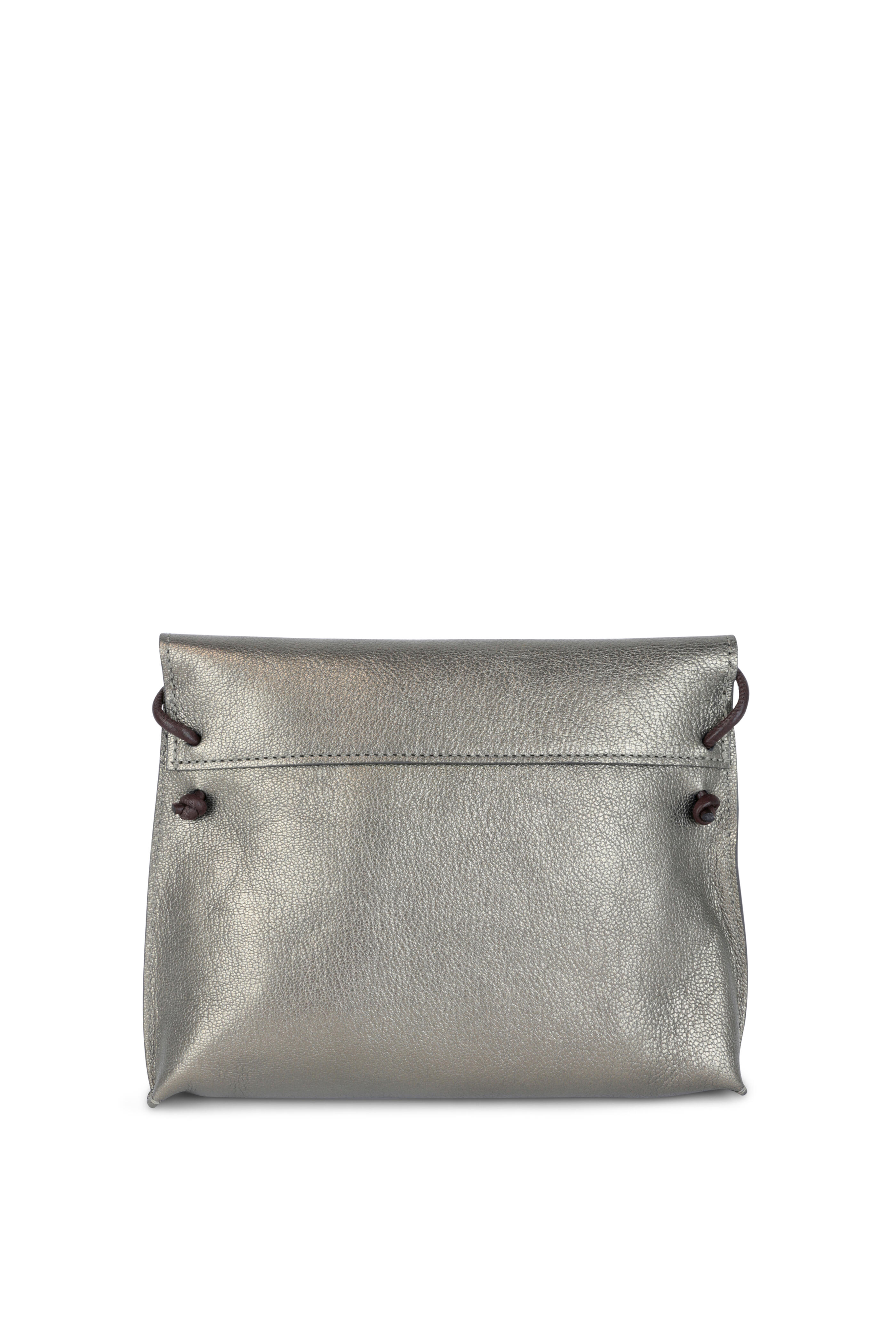 B May Bags - Pewter Metallic Leather Small Crossbody