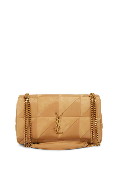 Saint Laurent - Jamie Dark Sand Lambskin & Suede Medium Chain Bag