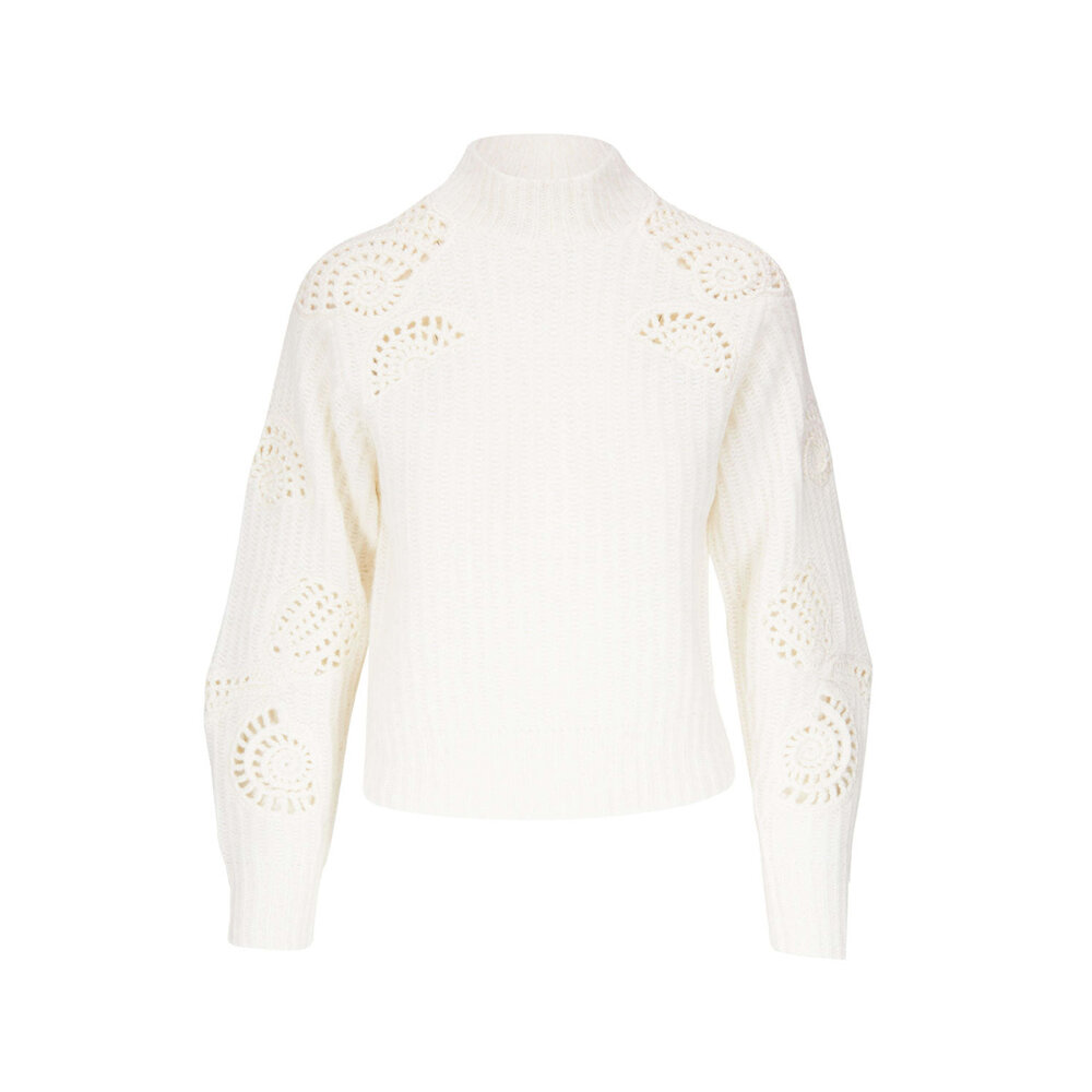 Vince - Off White Crochet Shell Sweater | Mitchell Stores