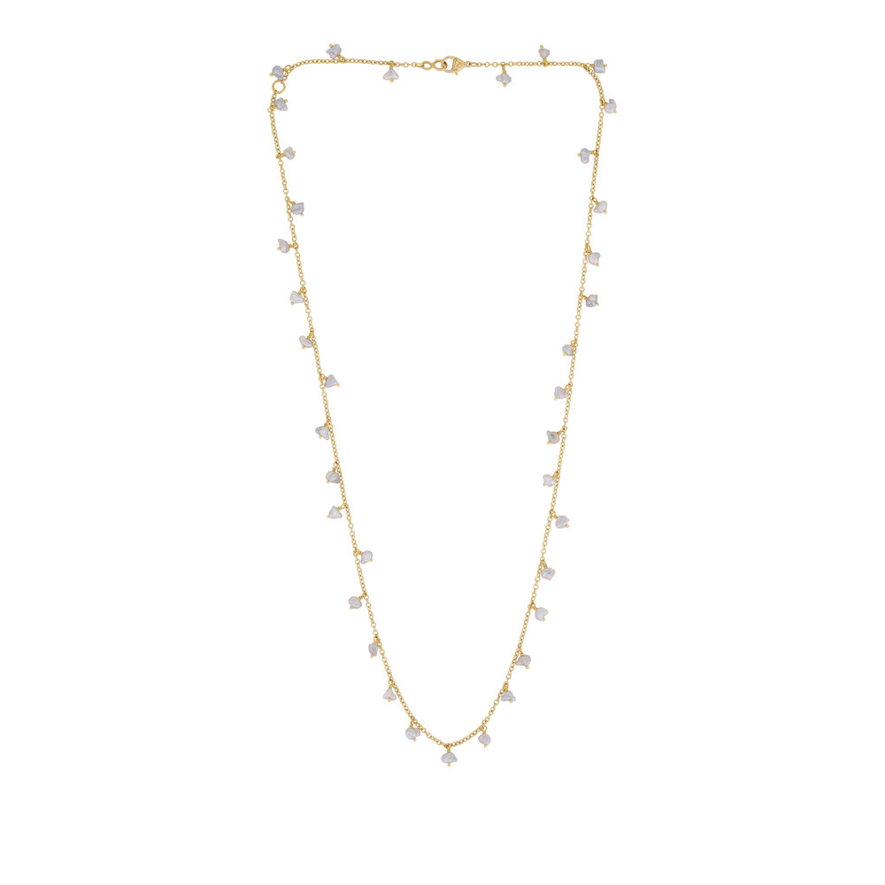 Caroline Ellen - 20k Yellow Gold Pearl Fringe Necklace