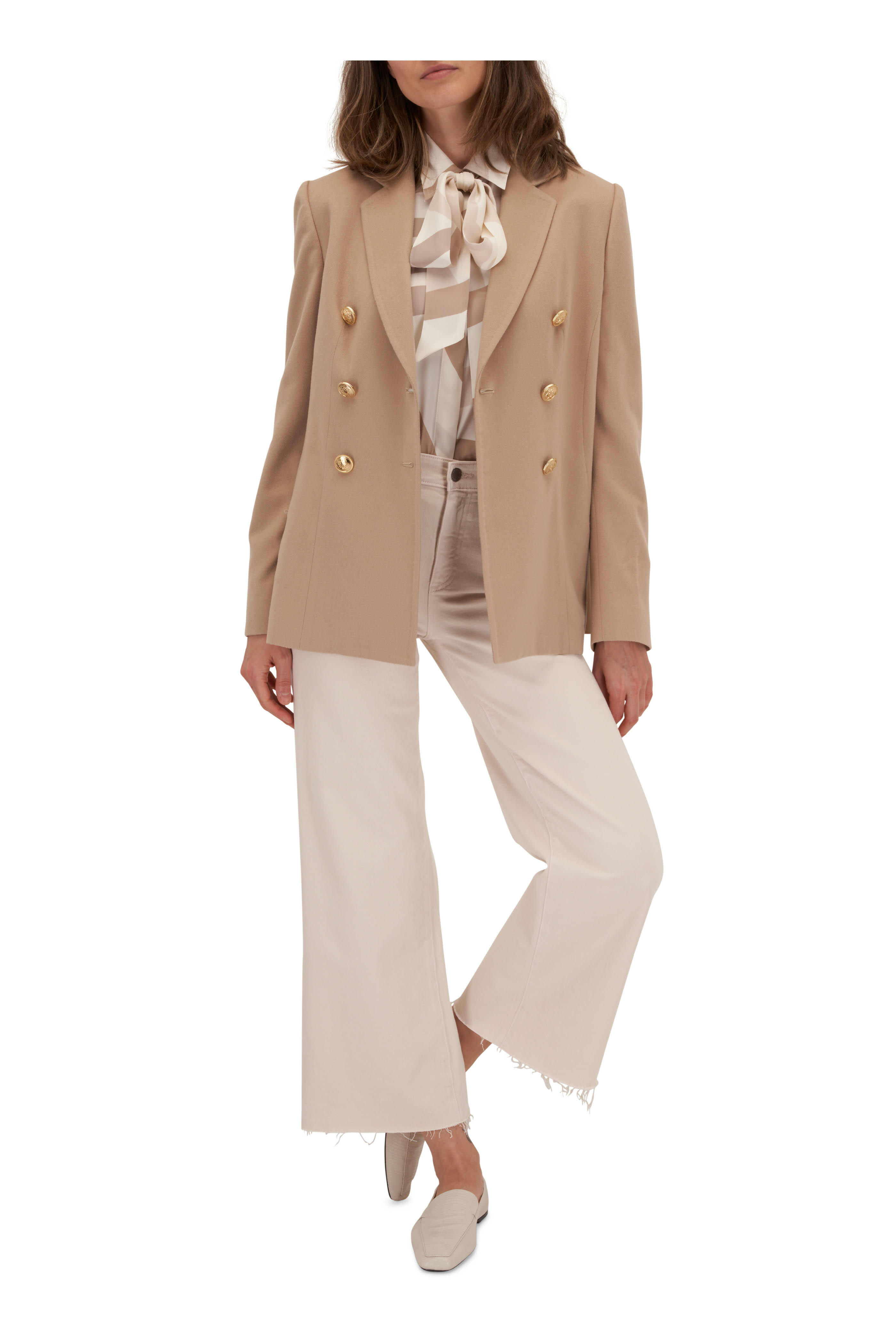 Kiton - Neutral Cashmere Double Breasted Jacket