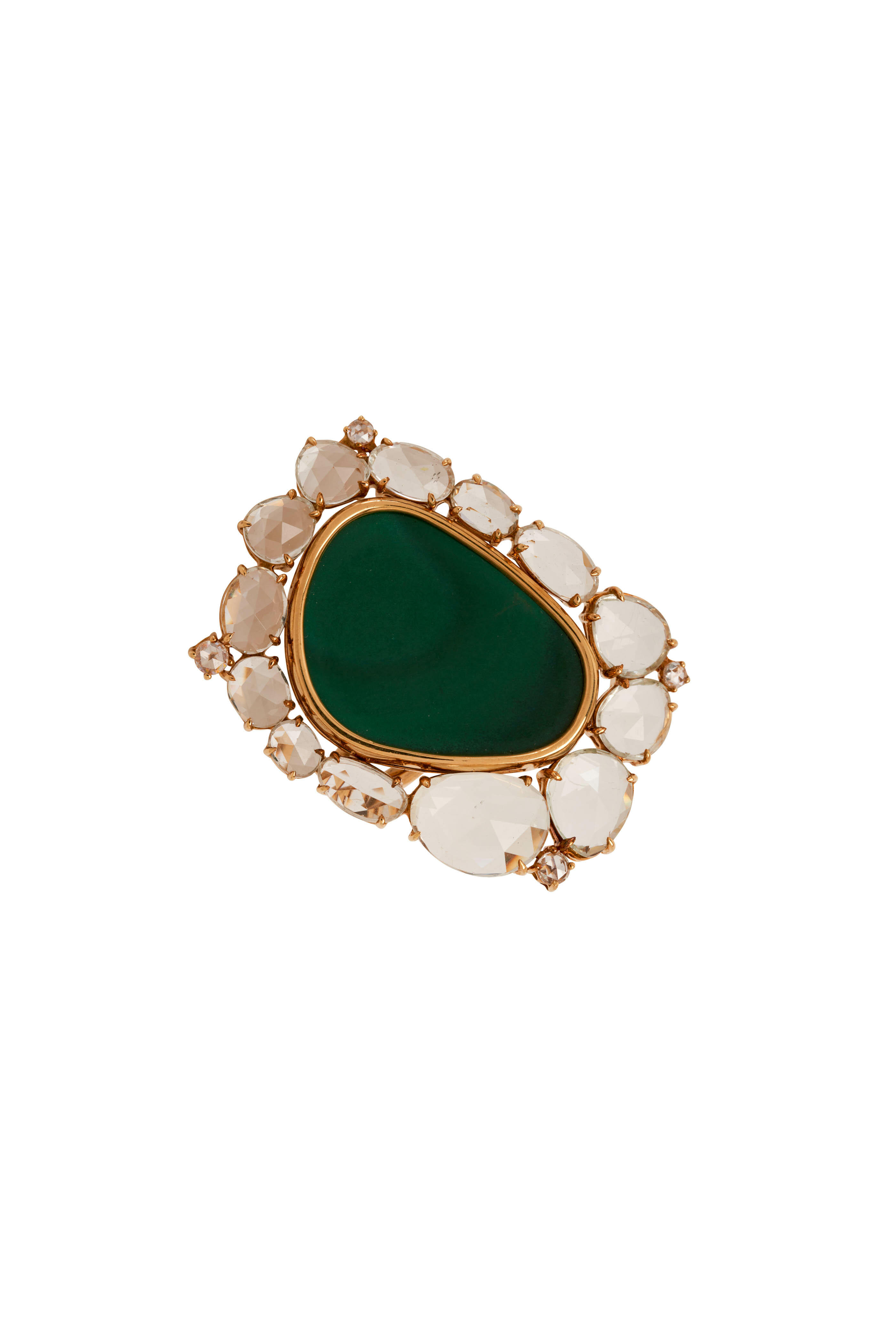 Etho Maria - Green Amethyst, Diamond & Malachite Ring