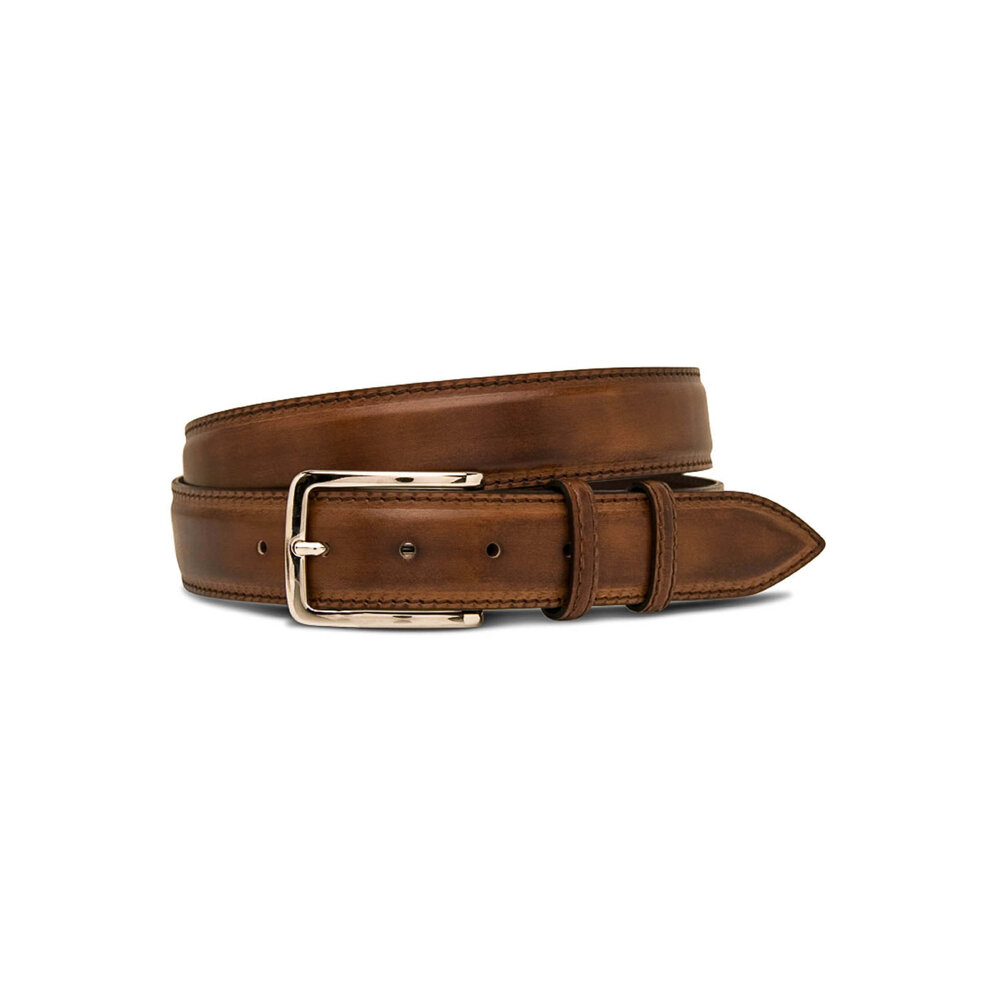 Bontoni - Conte Max S Cioccolato Chiaro Leather Belt