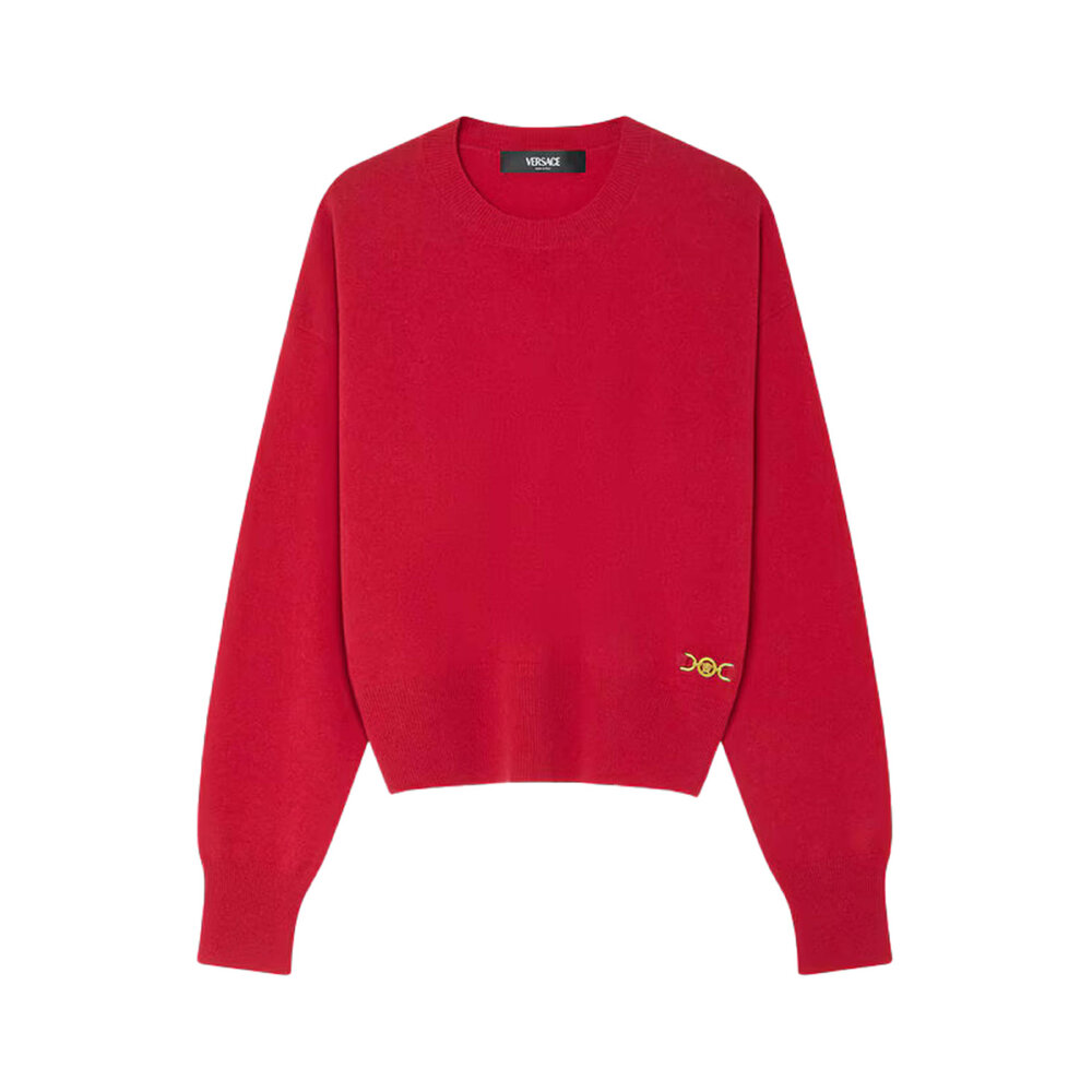 Versace - Lipstick Red Wool Icon Sweater | Mitchell Stores