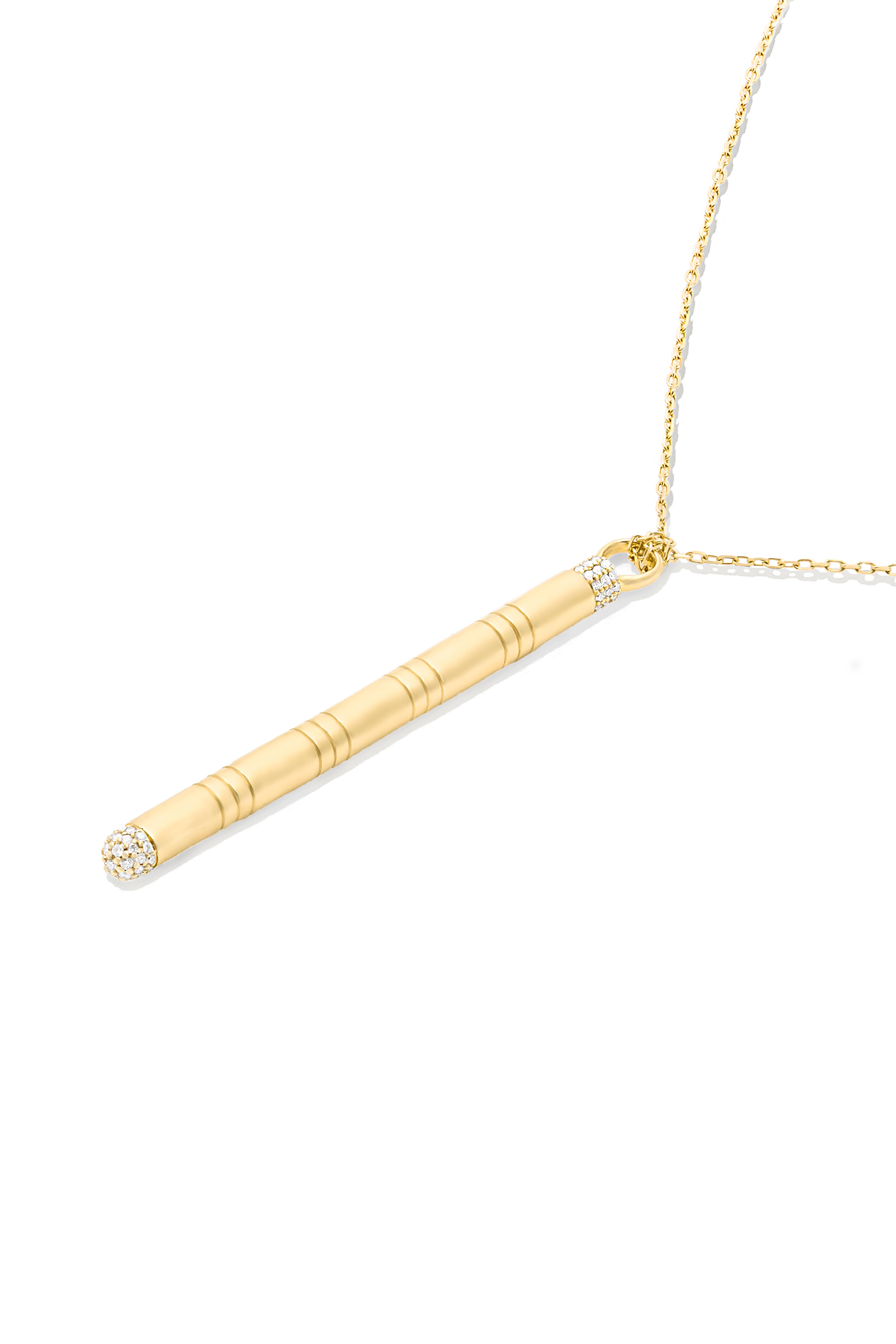 Campbell + Charlotte - 14K Diamond Stick Pendant Necklace