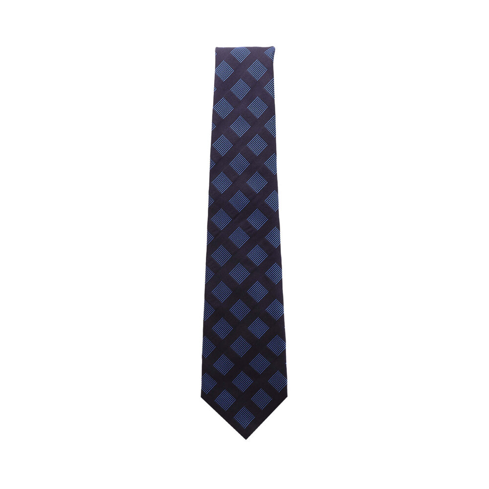 Kiton - Navy and Blue Striped Diamond Silk Tie | Mitchell Stores