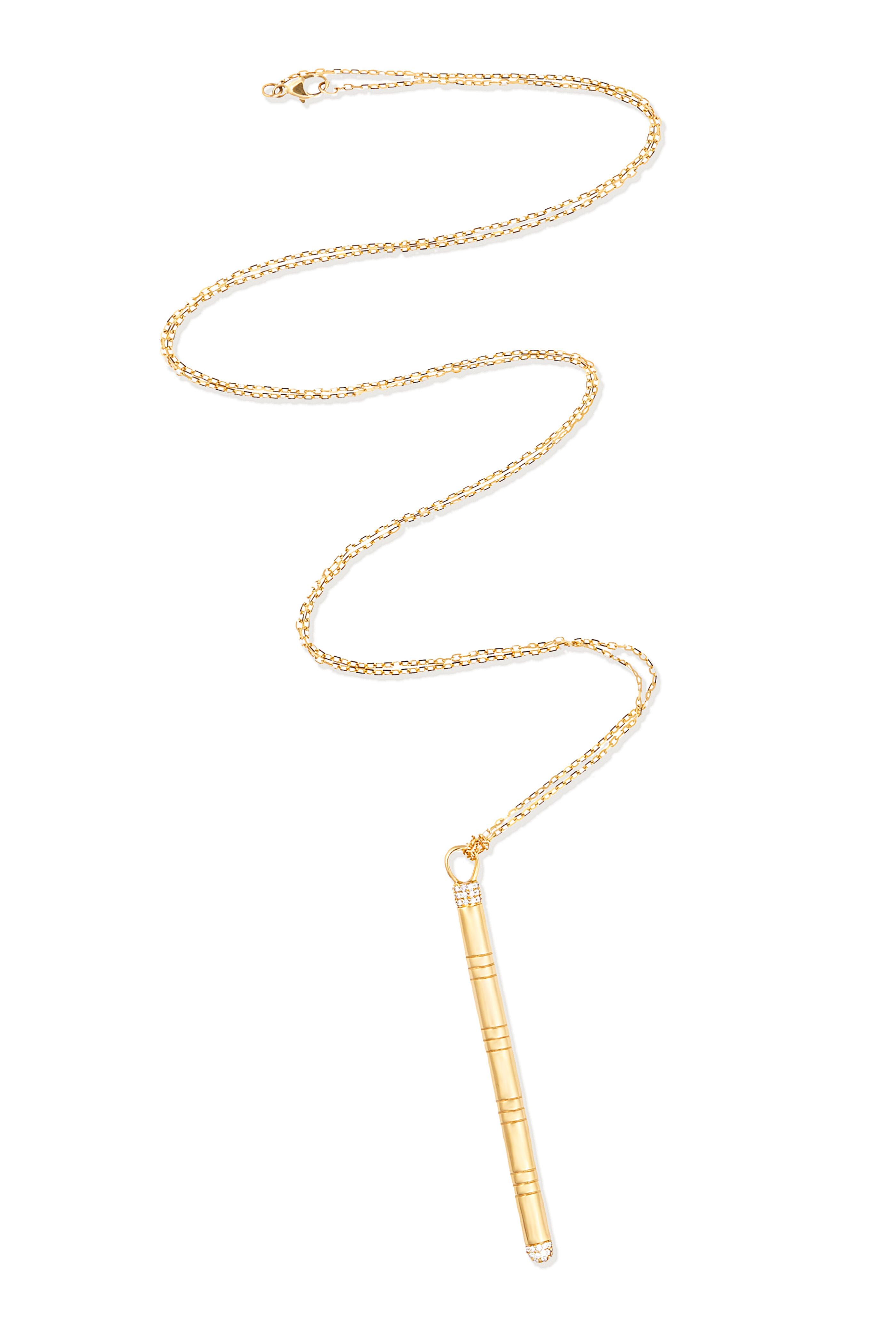 Campbell + Charlotte - 14K Diamond Stick Pendant Necklace