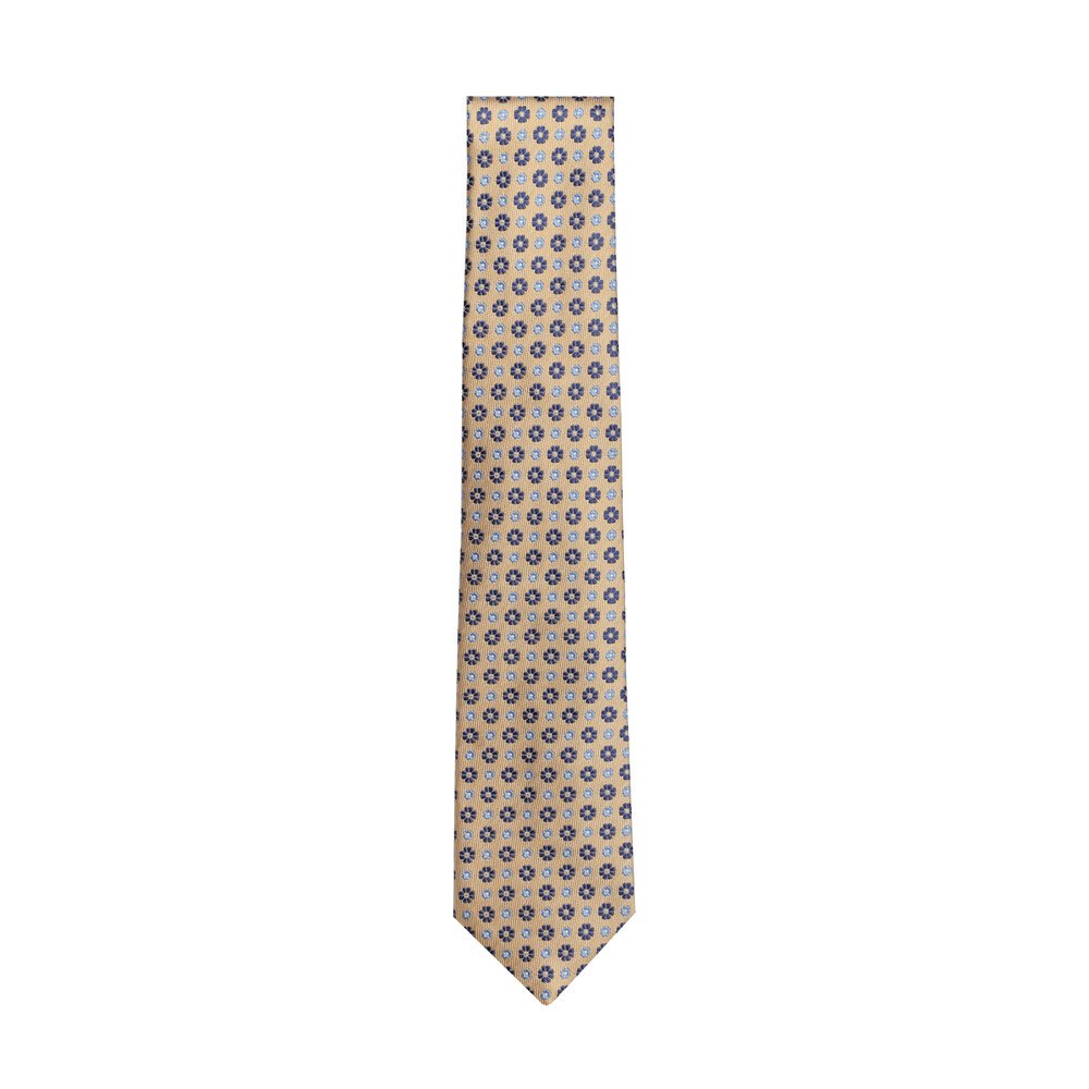 Geoff Nicholson - Blue & Gold Medallion Necktie | Mitchell Stores