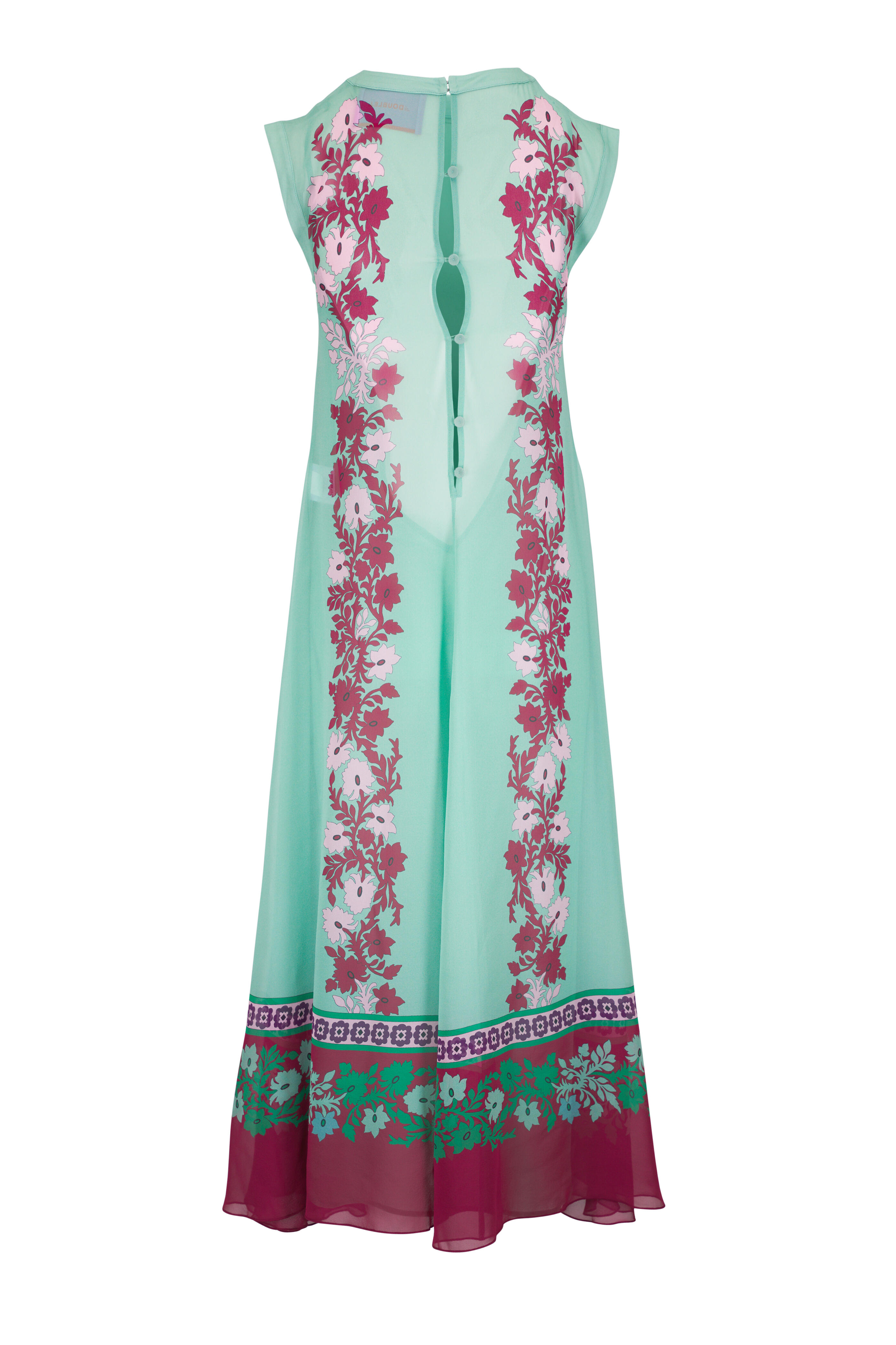 La DoubleJ - Maria Regalia Placée Menta Silk Chiffon Dress