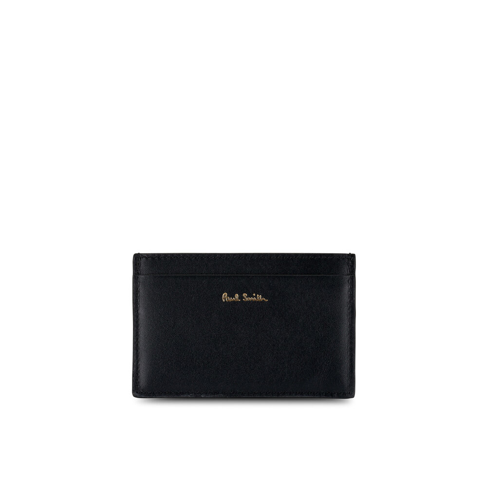 Paul Smith - Black Leather & Signature Striped Card Case