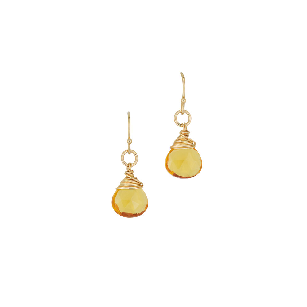 Cristina V. - Small Wire Wrap Citrine Earrings | Mitchell Stores