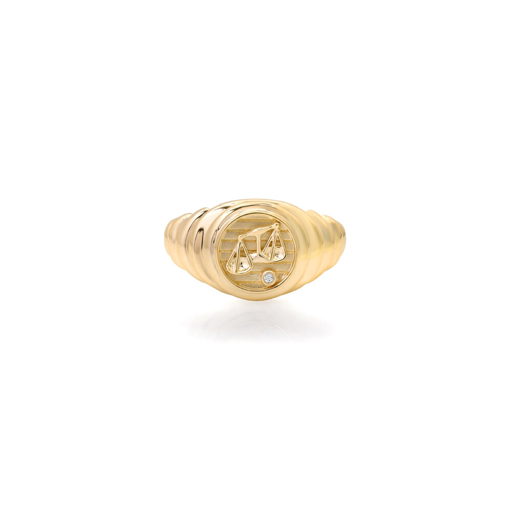Helena Rose - 14k Yellow Gold Zodiac Libra Ring | Mitchell Stores