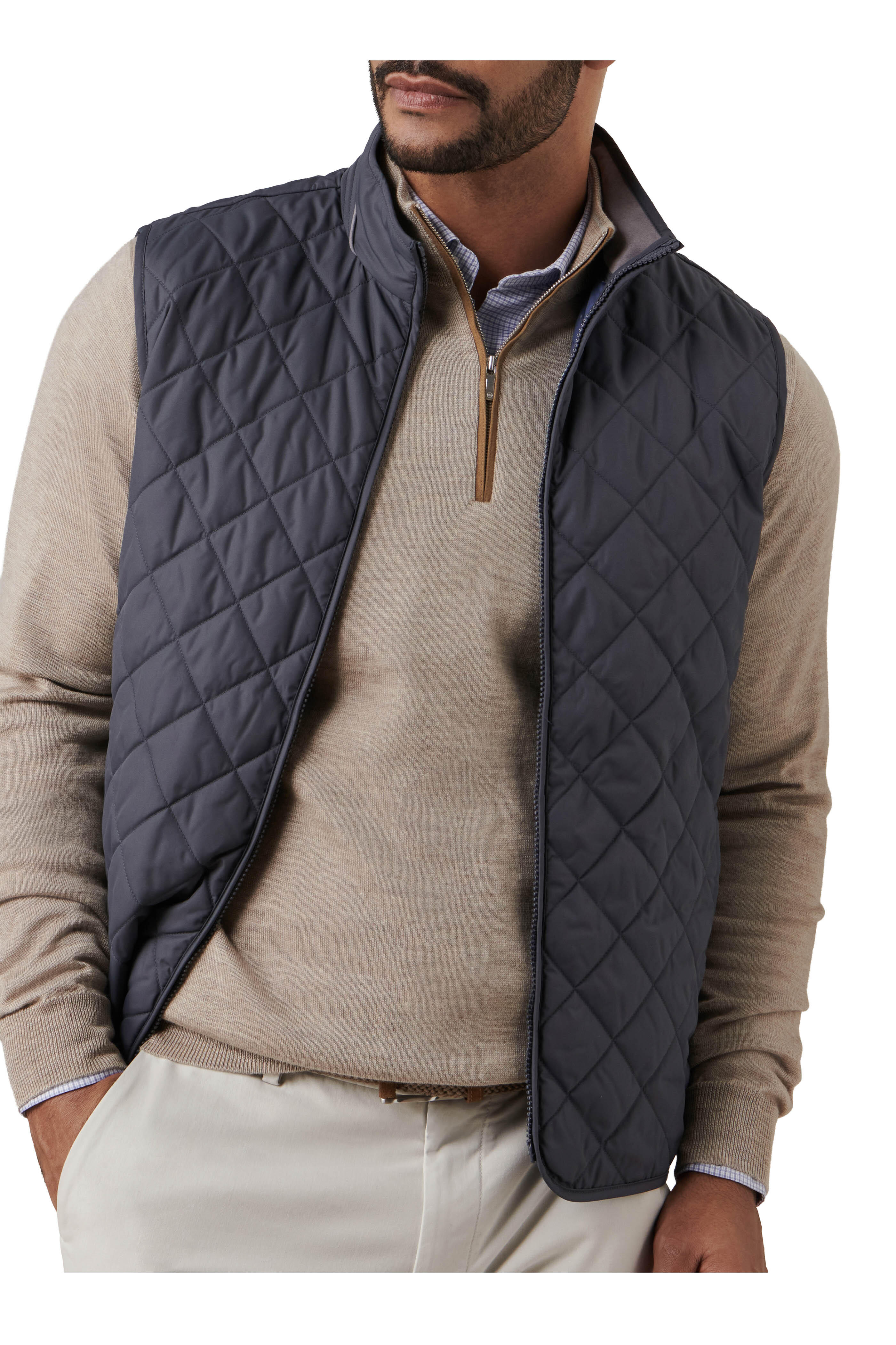 Peter Millar - Essex Dark Gray Quilted Vest | Mitchell Stores