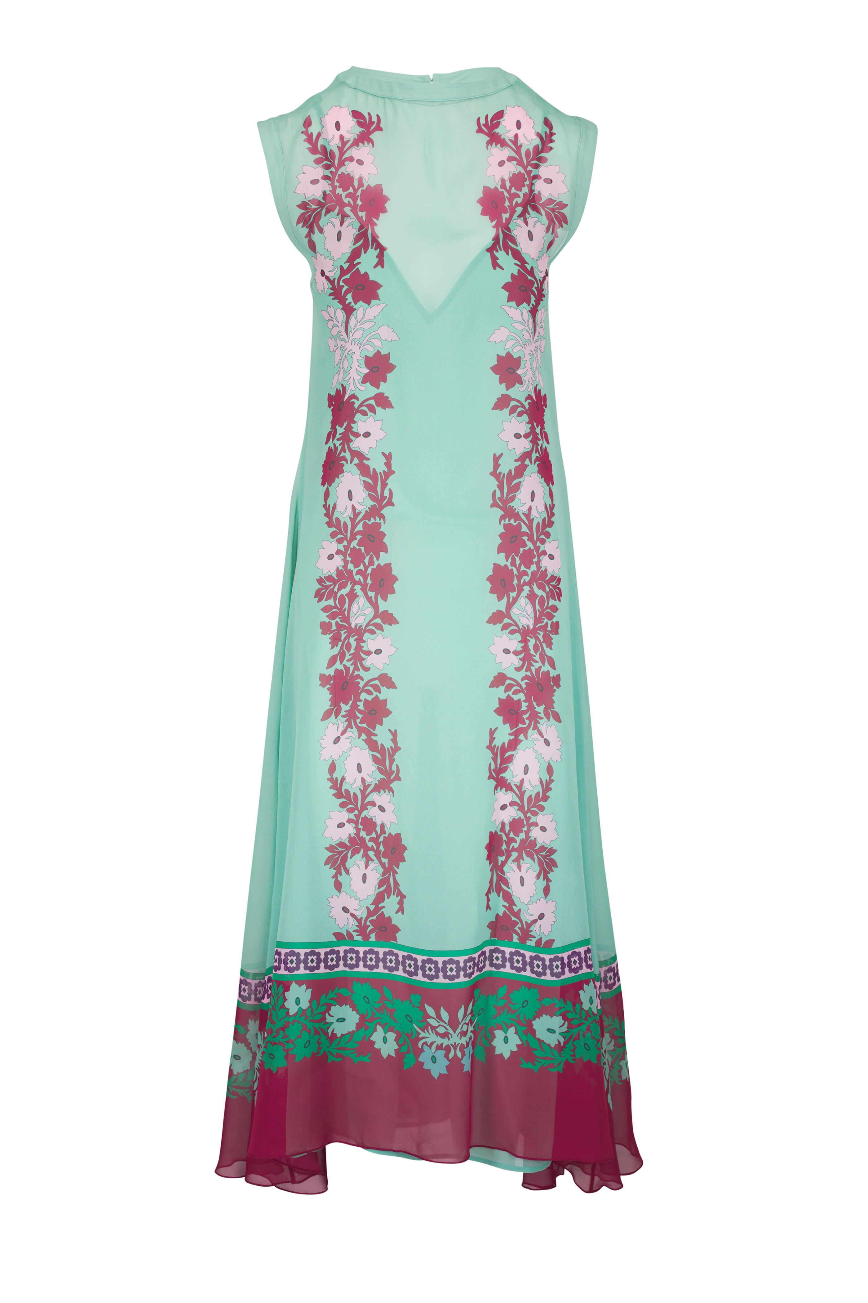 La DoubleJ - Maria Regalia Placée Menta Silk Chiffon Dress