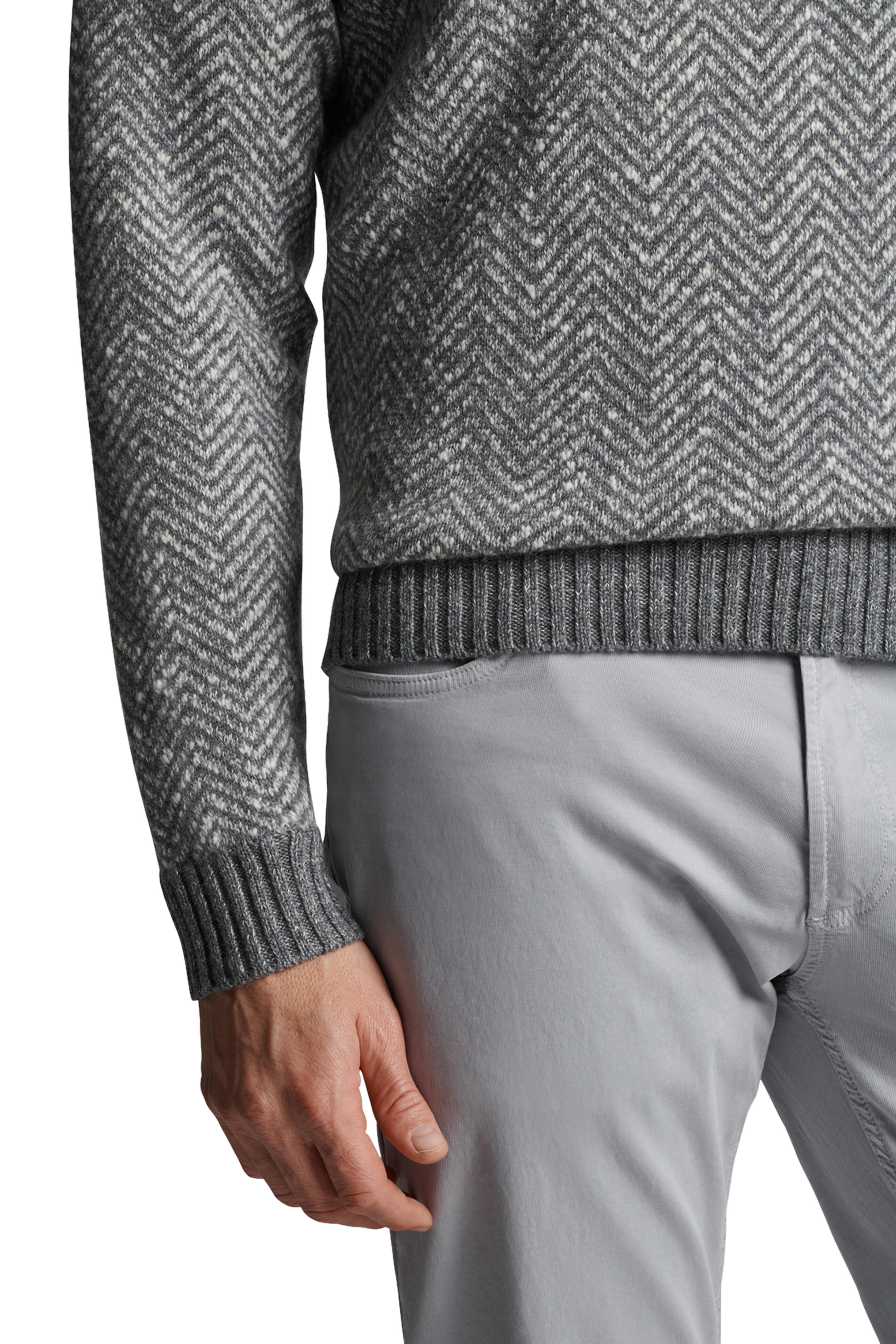 Peter Millar - Cliffs Gale Gray Herringbone Pullover