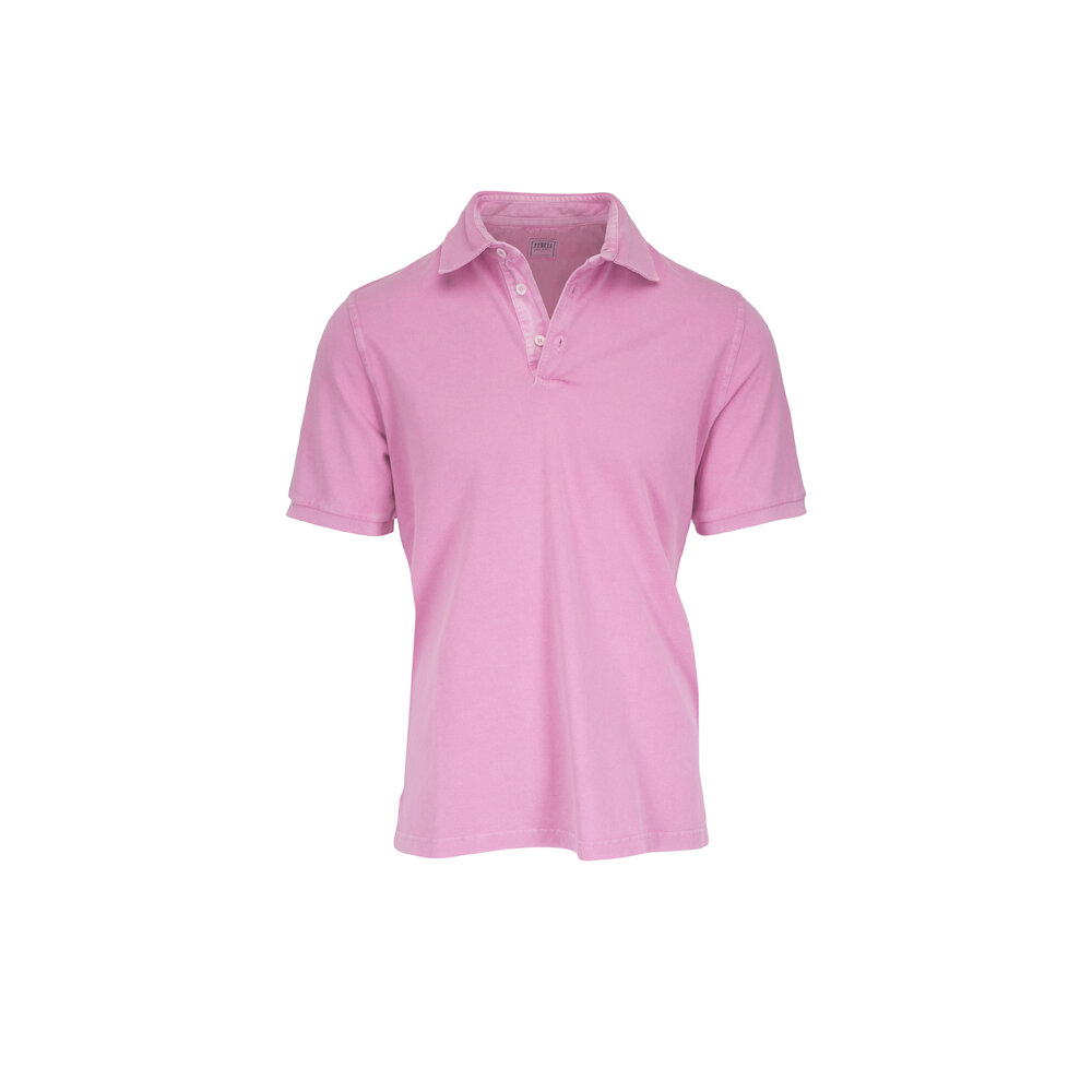 Fedeli - Frosted Pink Cotton Piqué Polo | Mitchell Stores