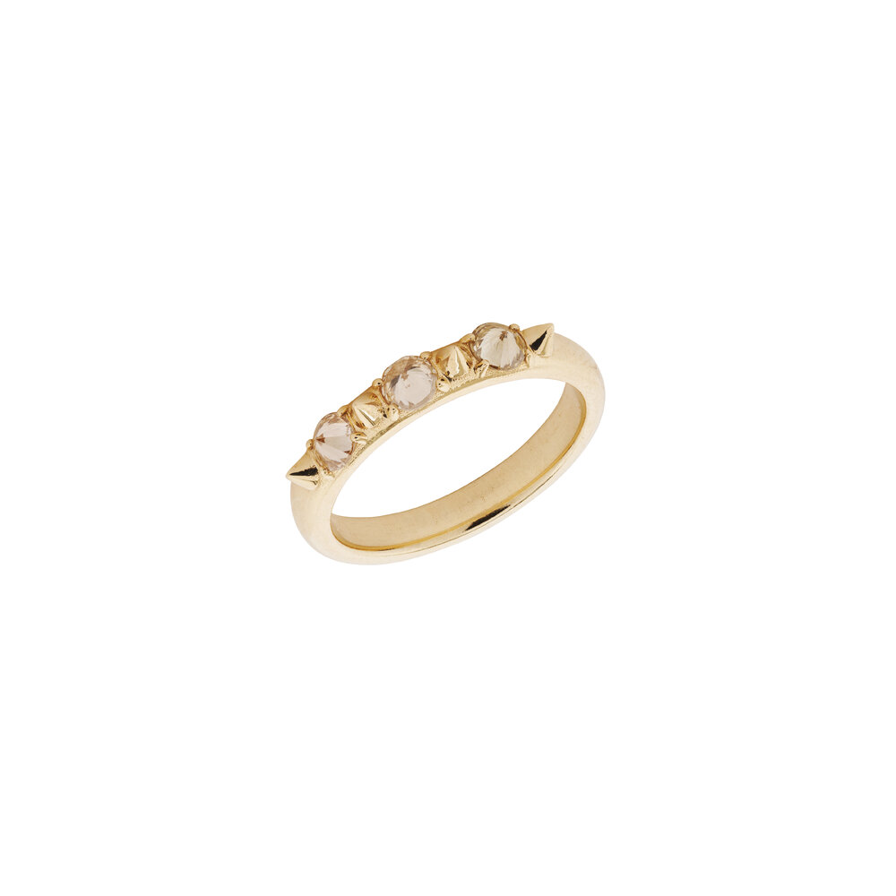 Genevieve Lau - 14k Yellow Gold White Diamond Spike Ring