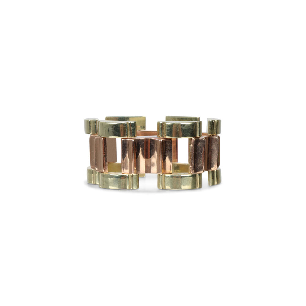 Excalibur - Yellow and Rose Gold Link Bracelet | Mitchell Stores