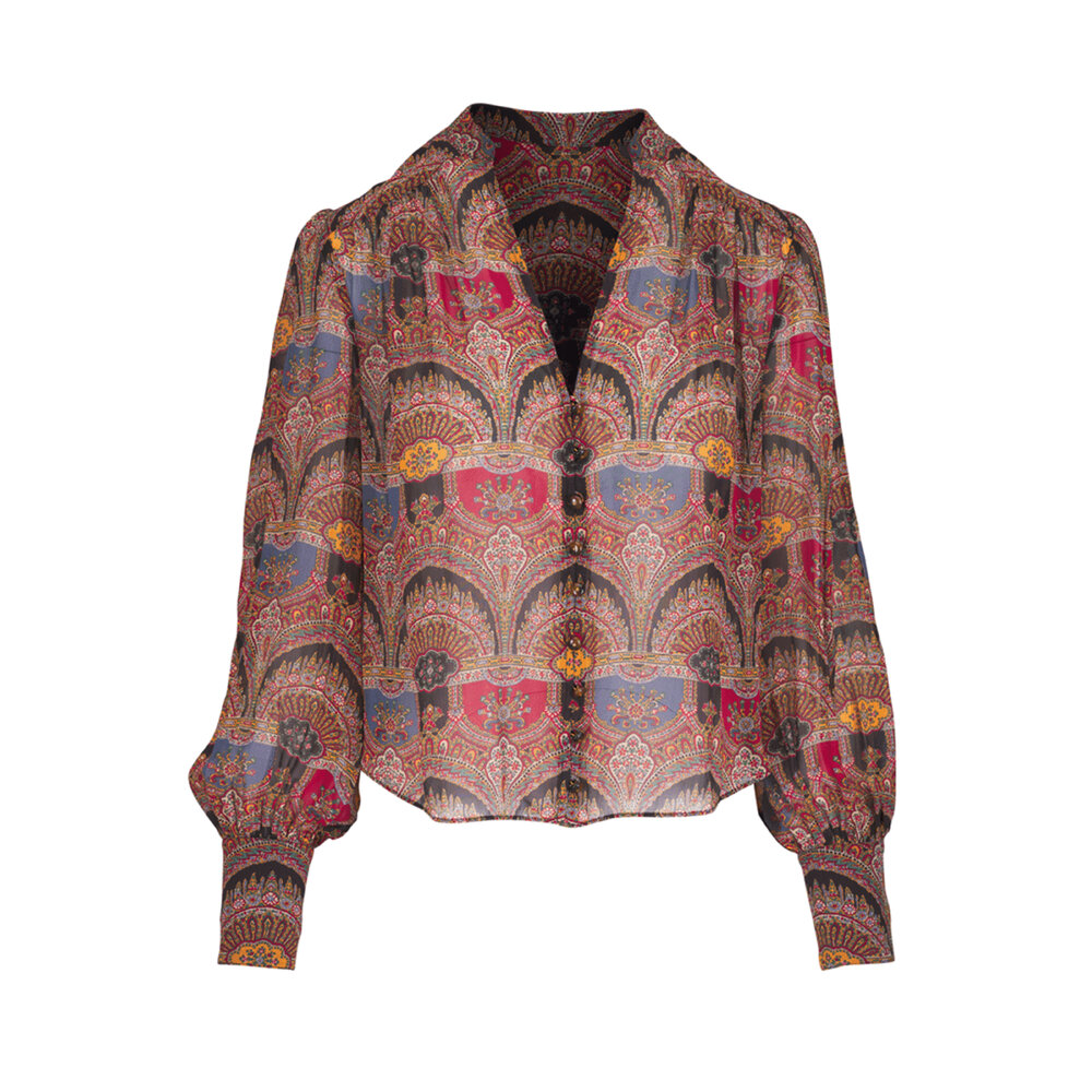 Veronica Beard - Dark Chocolate Multicolor Esmeralda Top