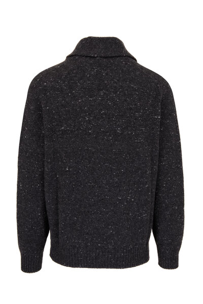 Brunello Cucinelli - Dark Gray Wool & Cashmere Shawl Cardigan