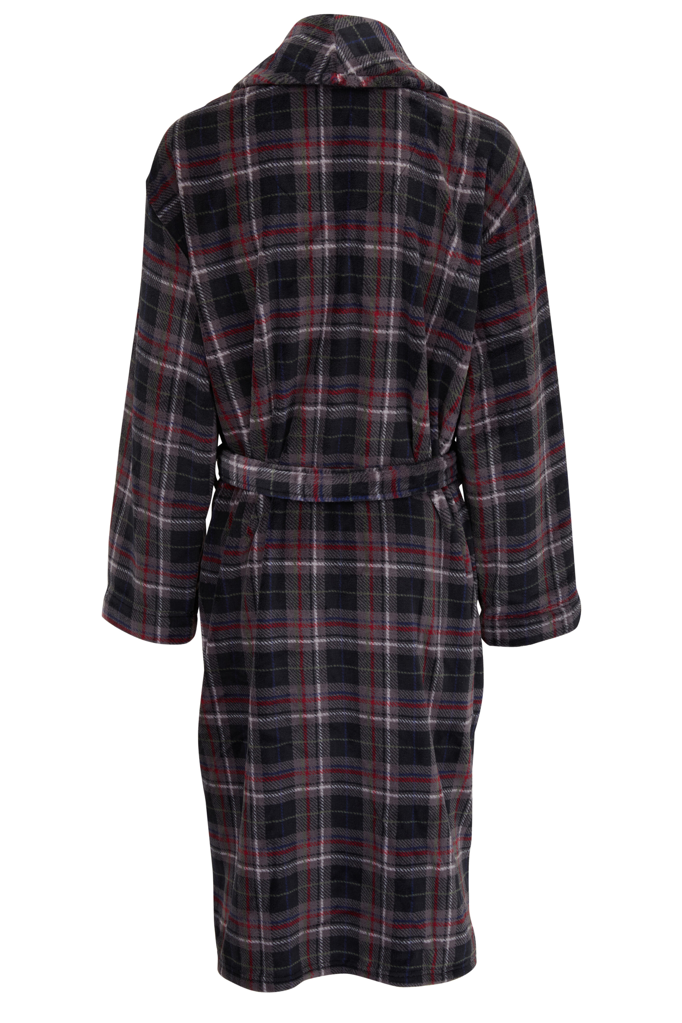 Majestic - Charcoal & Red Plush Plaid Robe | Mitchell Stores