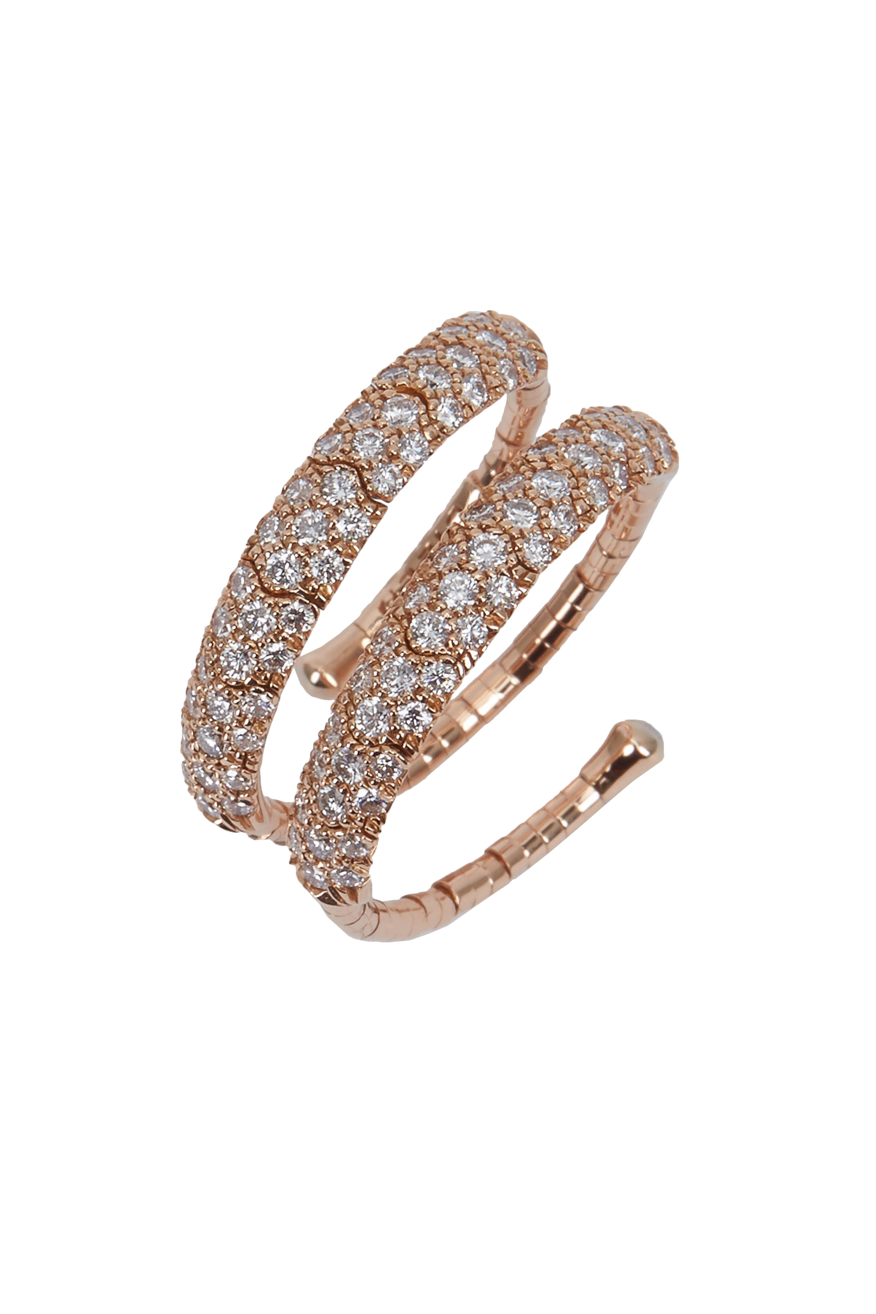 Mattia Cielo - 18K Rose Gold Diamond Rugiada Coil Ring