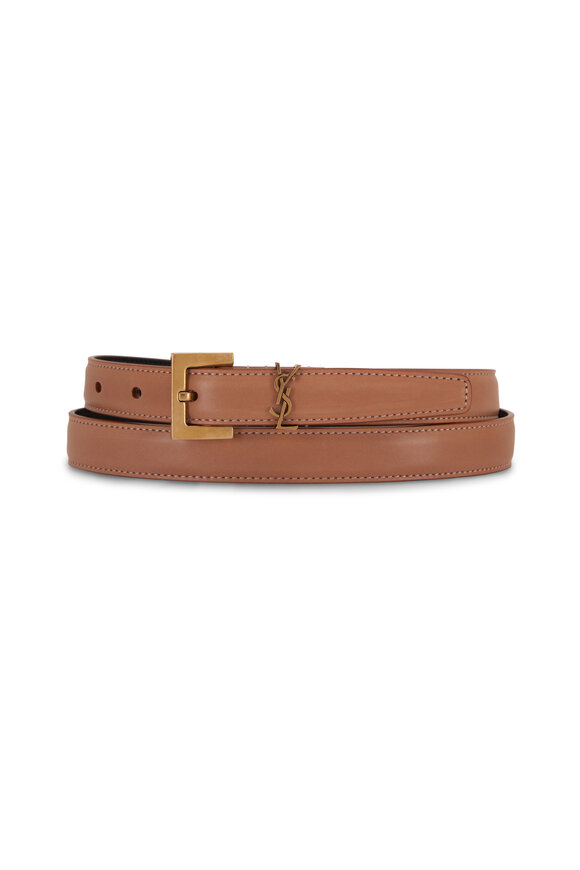 Saint Laurent - Vintage Brown Gold Tone YSL Belt
