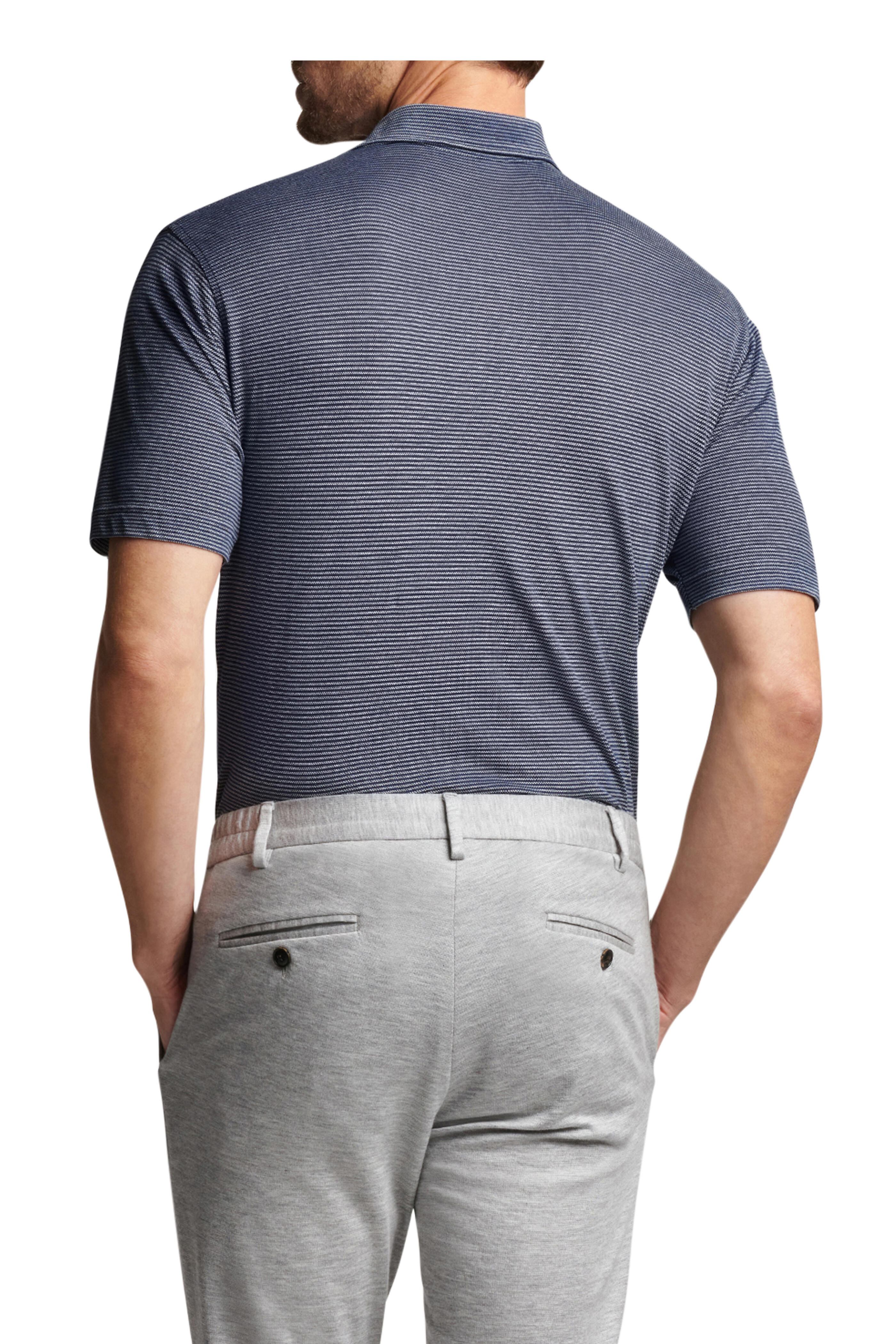 Peter Millar - Sutton Navy Cotton & Silk Polo | Mitchell Stores