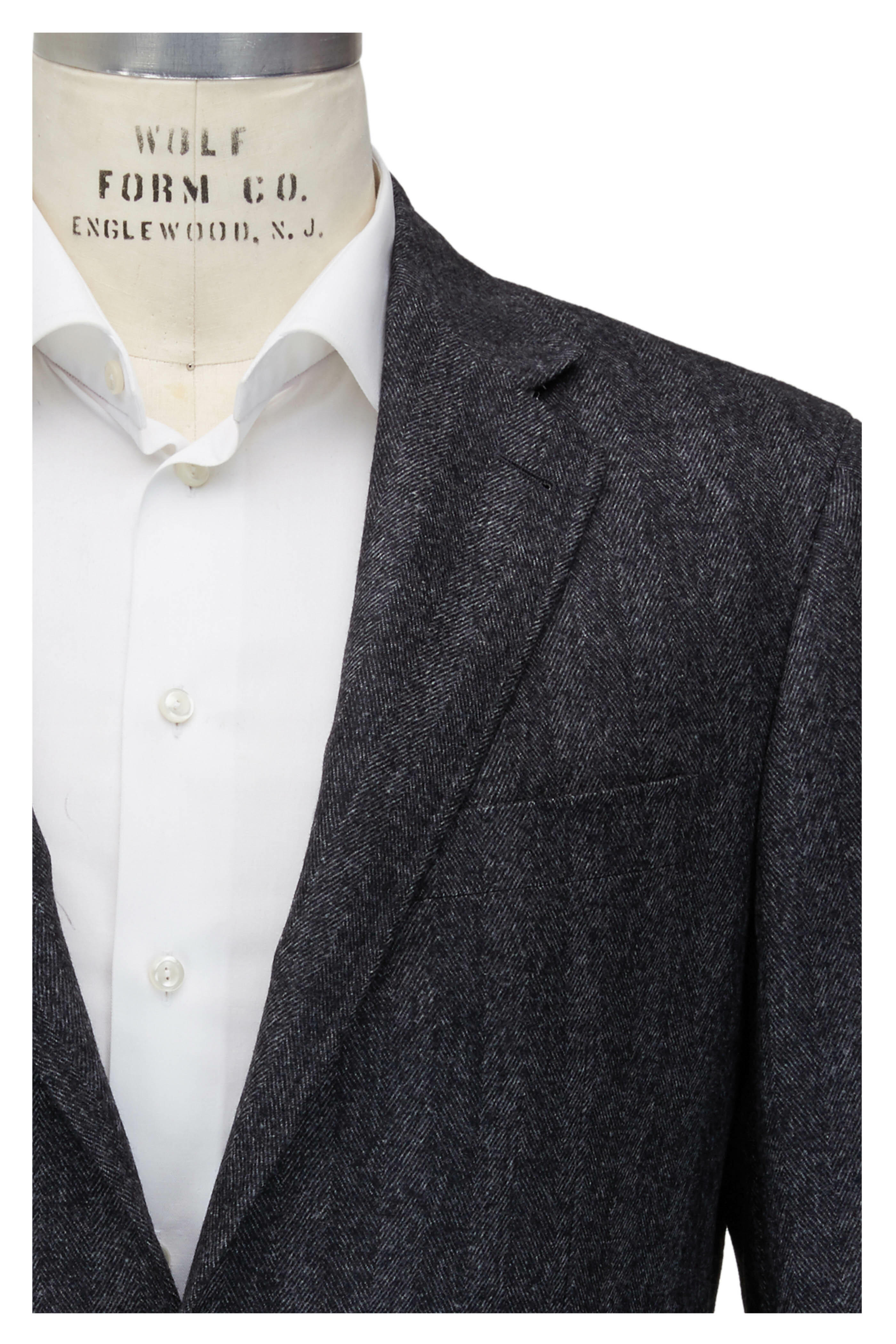Canali - Gray Tonal Wool & Silk Sportcoat | Mitchell Stores