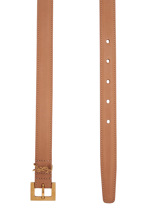 Saint Laurent - Vintage Brown Gold Tone YSL Belt