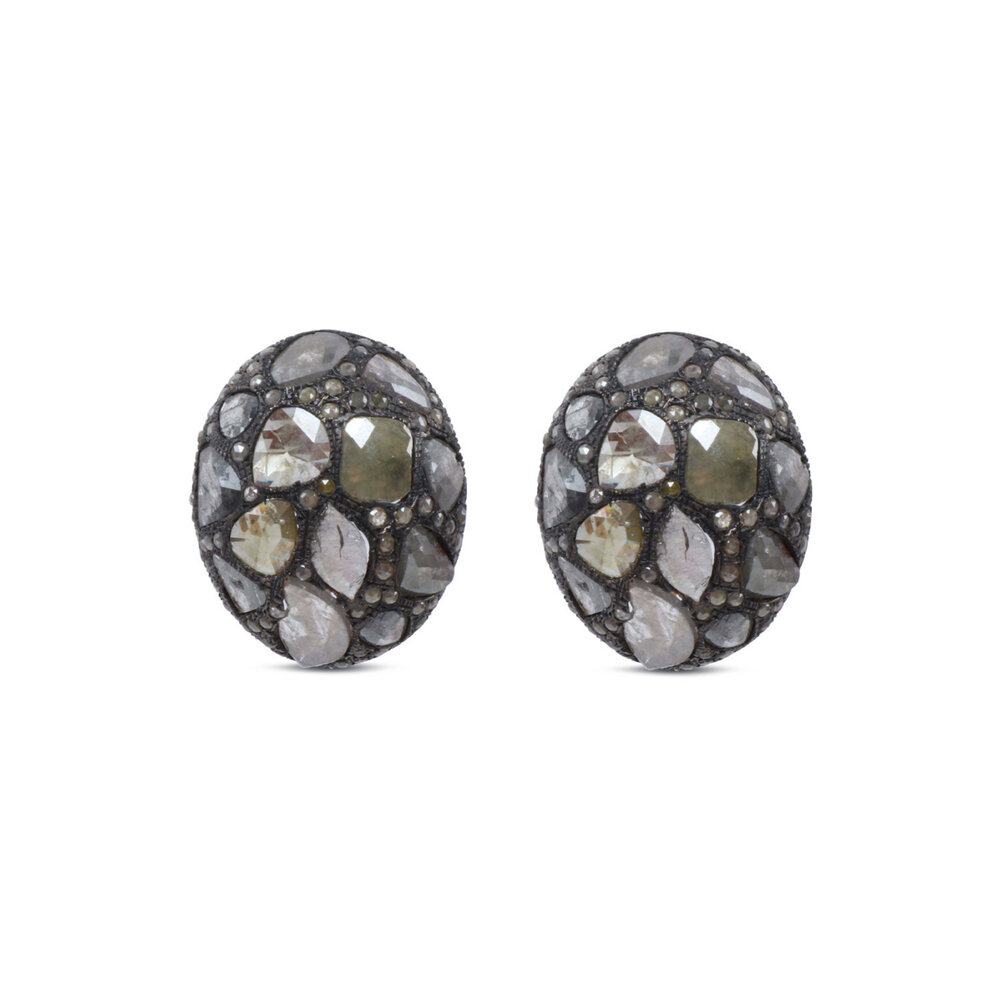 Michael Tracy - Diamond Cluster Dome Salt Earrings