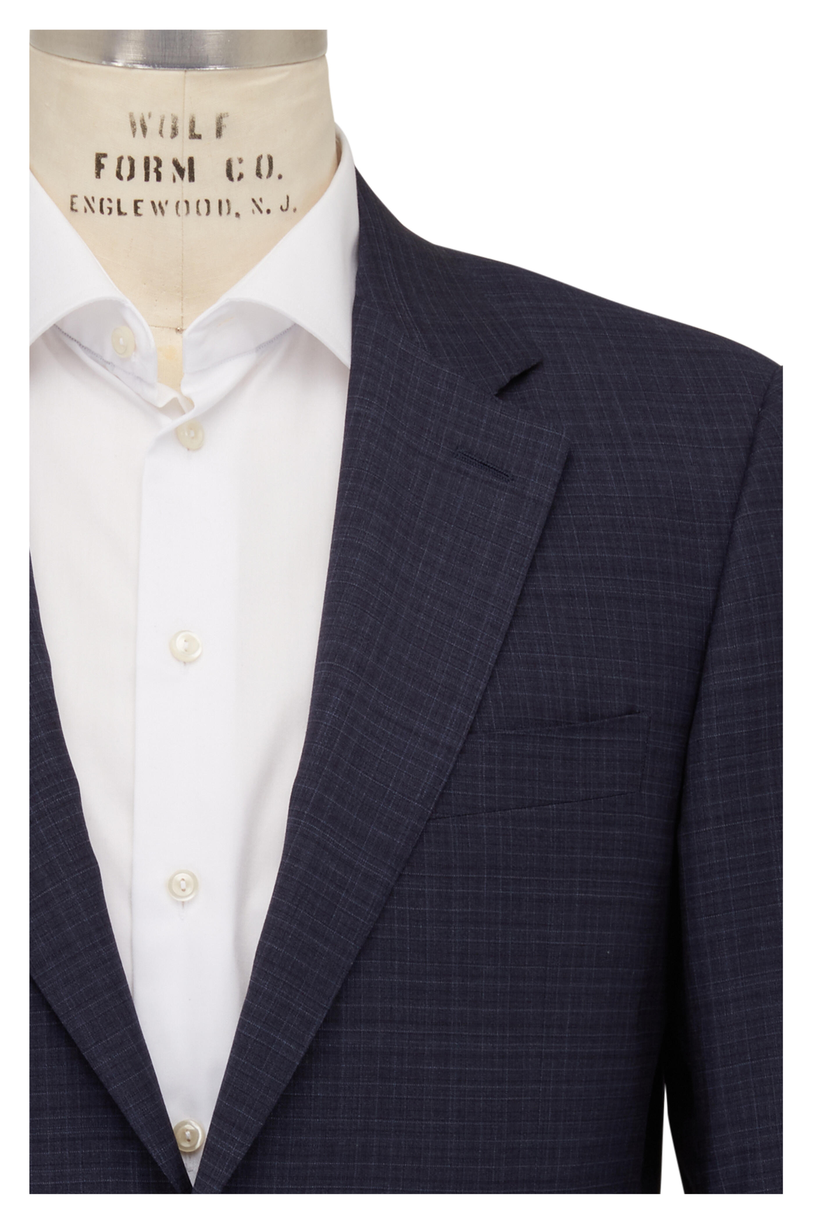 Canali - Navy Tonal Plaid Wool Suit | Mitchell Stores
