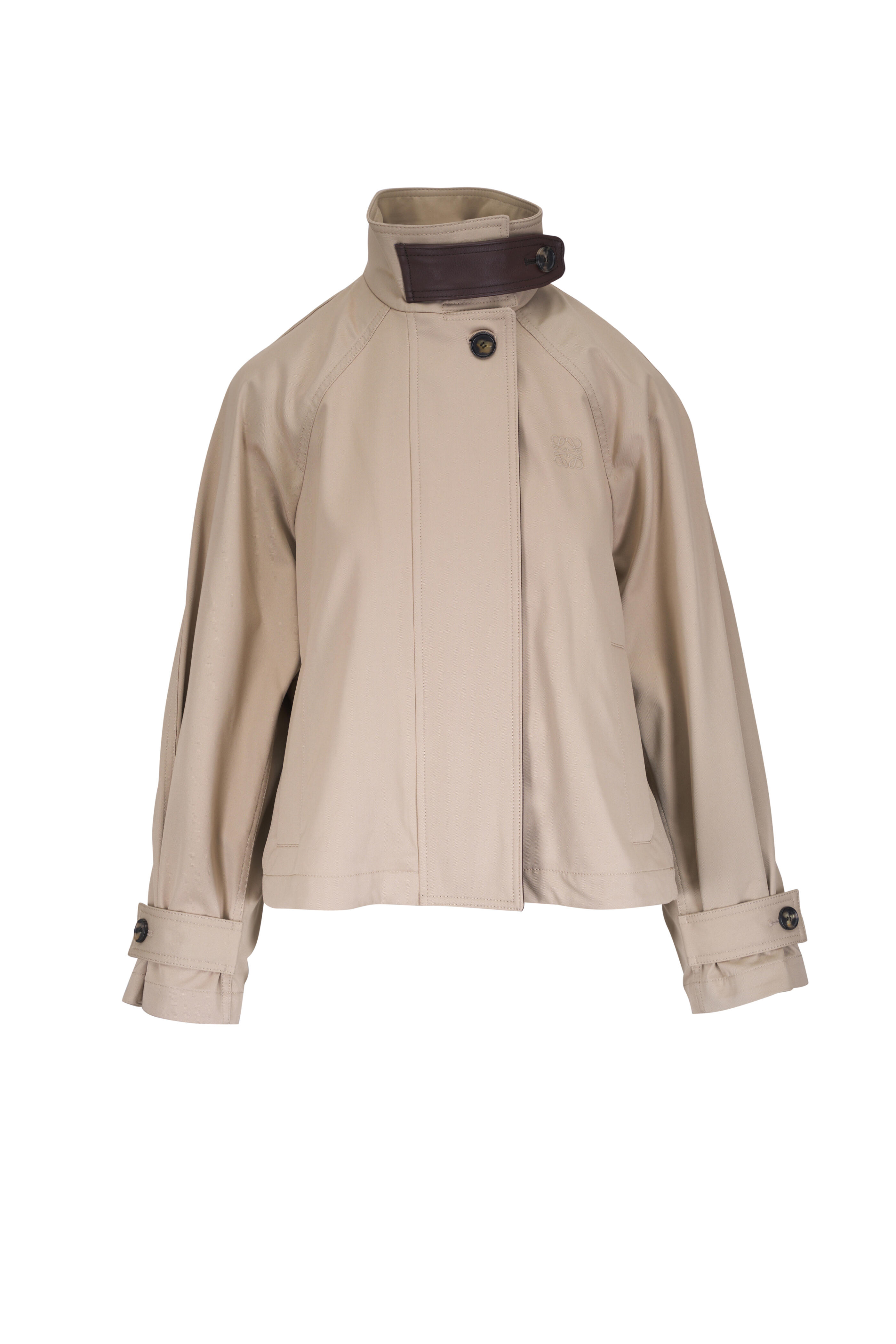 Loewe - Beige Cotton & Silk Short Parka | Mitchell Stores