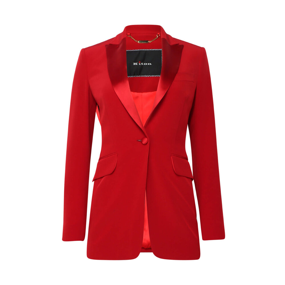 Kiton - Red Single Button Blazer | Mitchell Stores